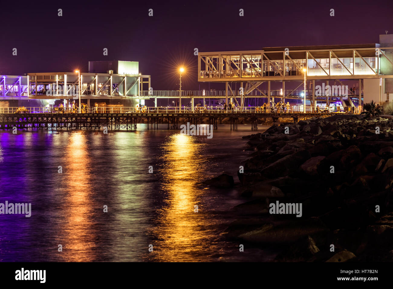 View of Limassol cityscape and waterfront at night Stock Photo - Alamy