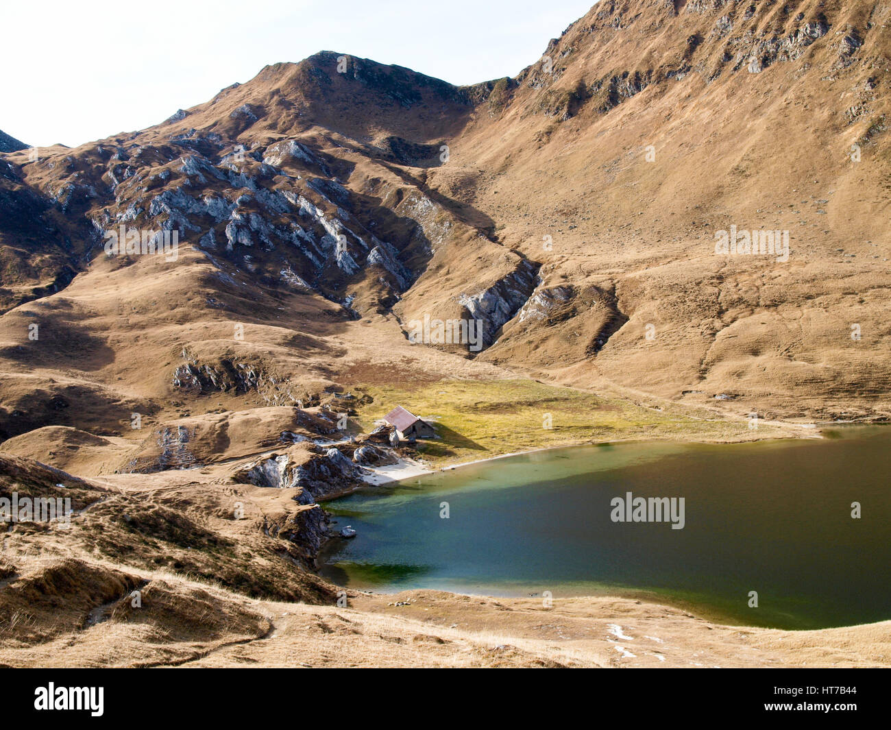 Val Piora, Switzerland: Lakes Ritom, Cadagno, Tom in the autumn Stock ...