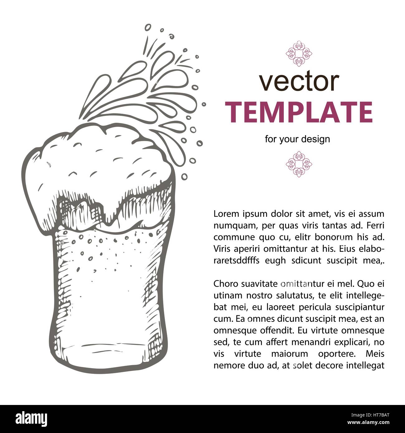 Vector beer. Glass with beer isolated on background Stock Vector Image ...