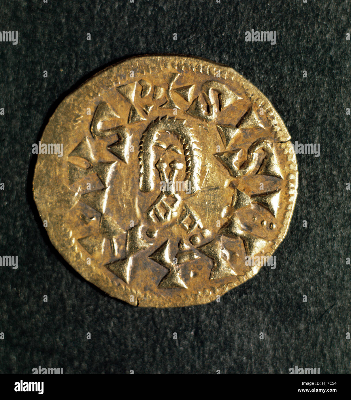 High Middle Ages. 5th-8th centuries. Iberian Peninsula. Visigoth coin ...