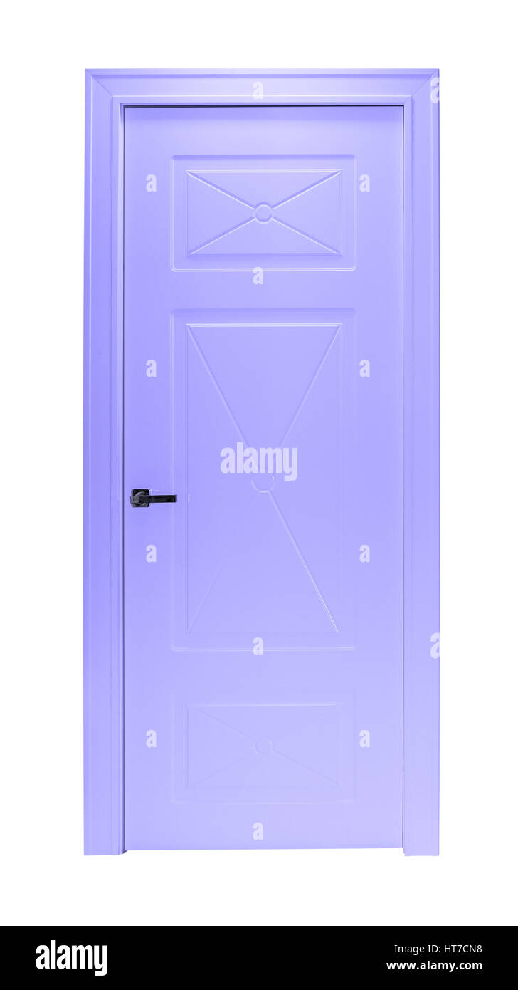 Modern lilac violet room door isolated on white background Stock Photo ...