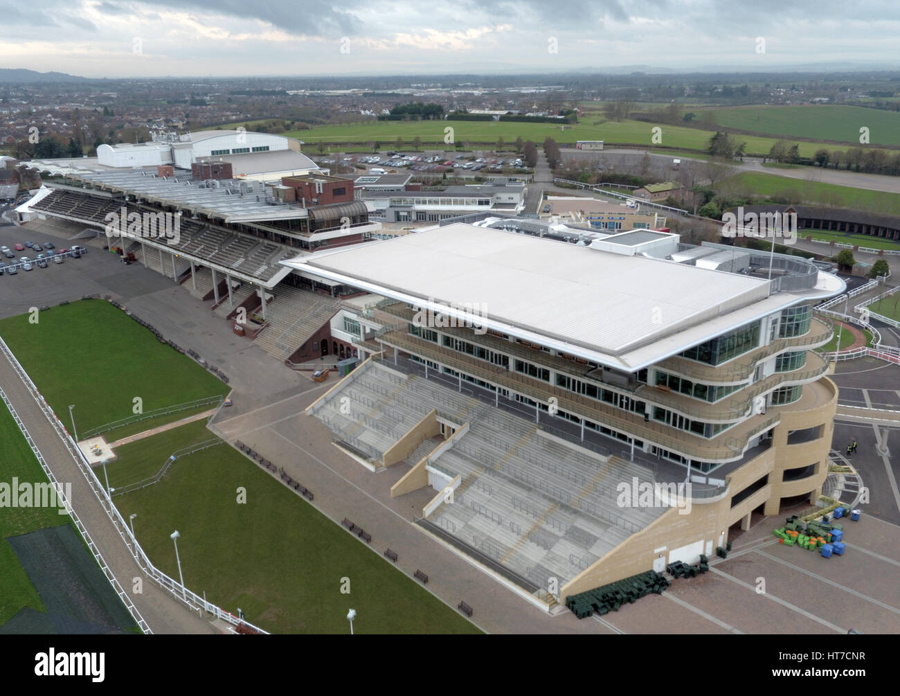 An aerial view of the main stand ahead of The Festival meeting at ...