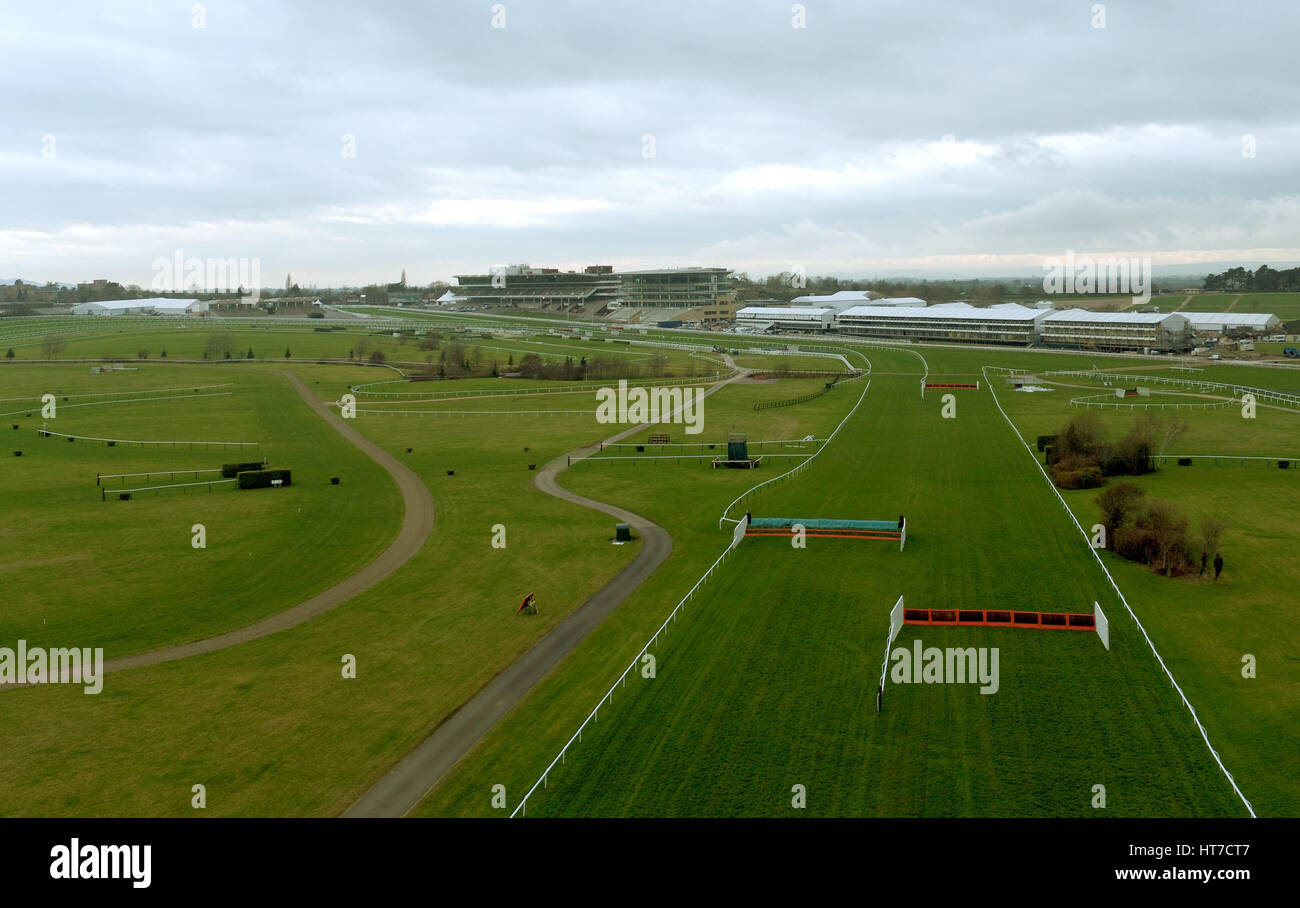 An aerial view of Cheltenham Racecourse ahead of The Festival meeting ...