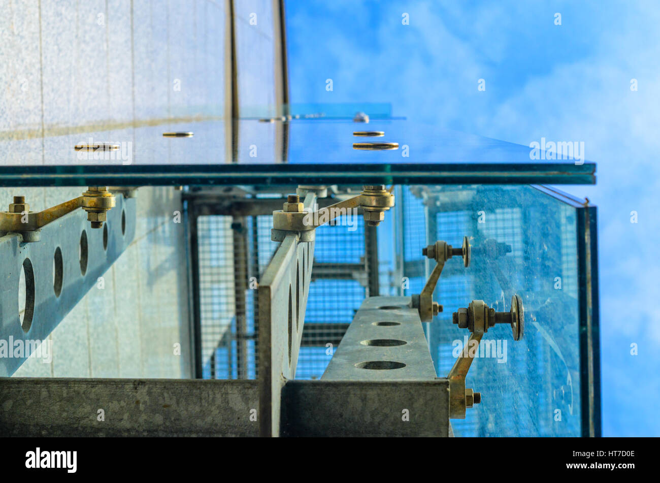 Glass curtain walls.Fasteners Elements of spider glass system. Facade ...