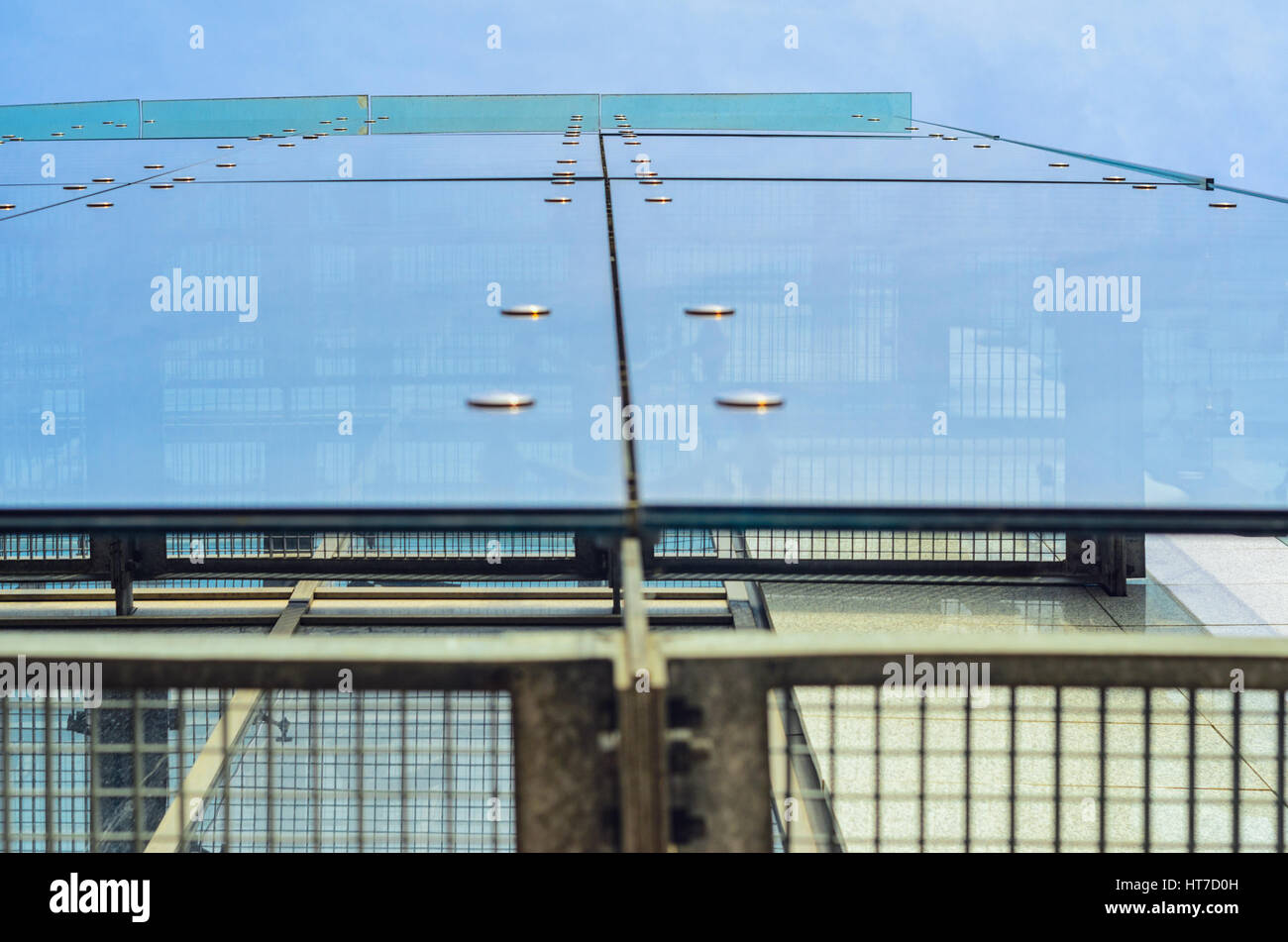 Glass curtain walls. Fasteners Elements of spider glass system. Facade ...