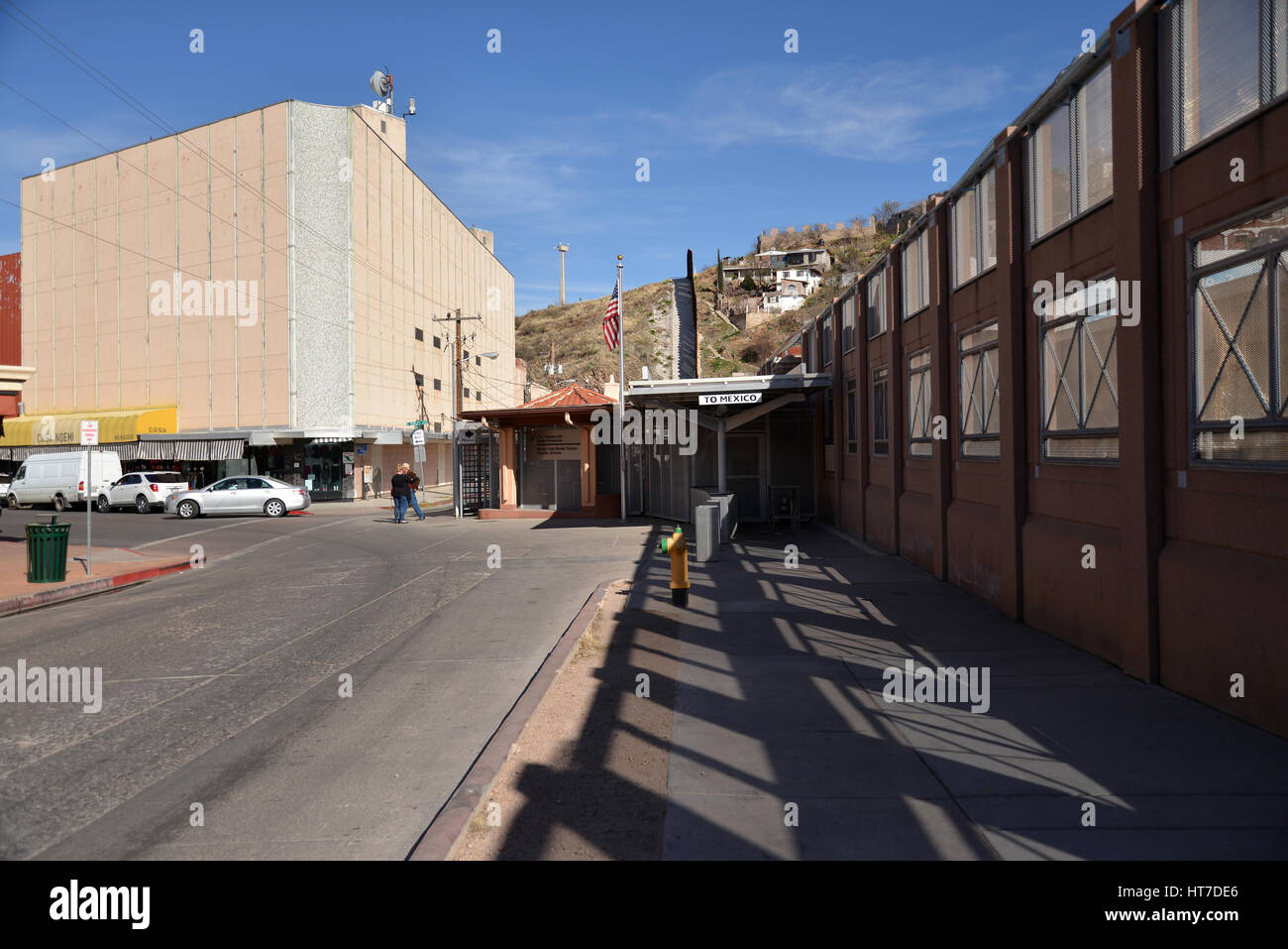 Pedestrians cross between Arizona and Sonora, Mexico, at the U.S ...