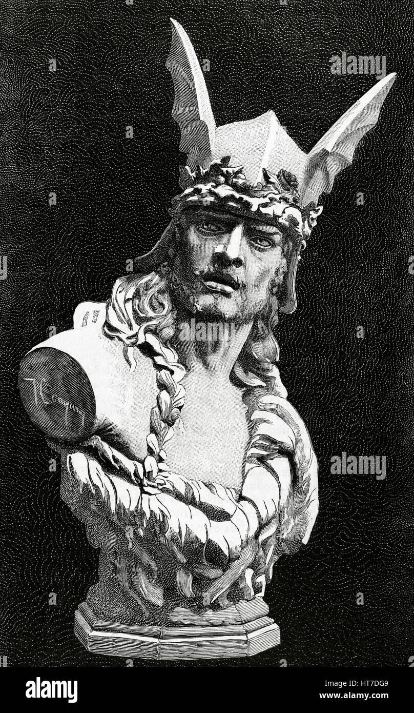 Vercingetorix (c. 82 BC- 46 BC). King and chieftain of the Arverni ...