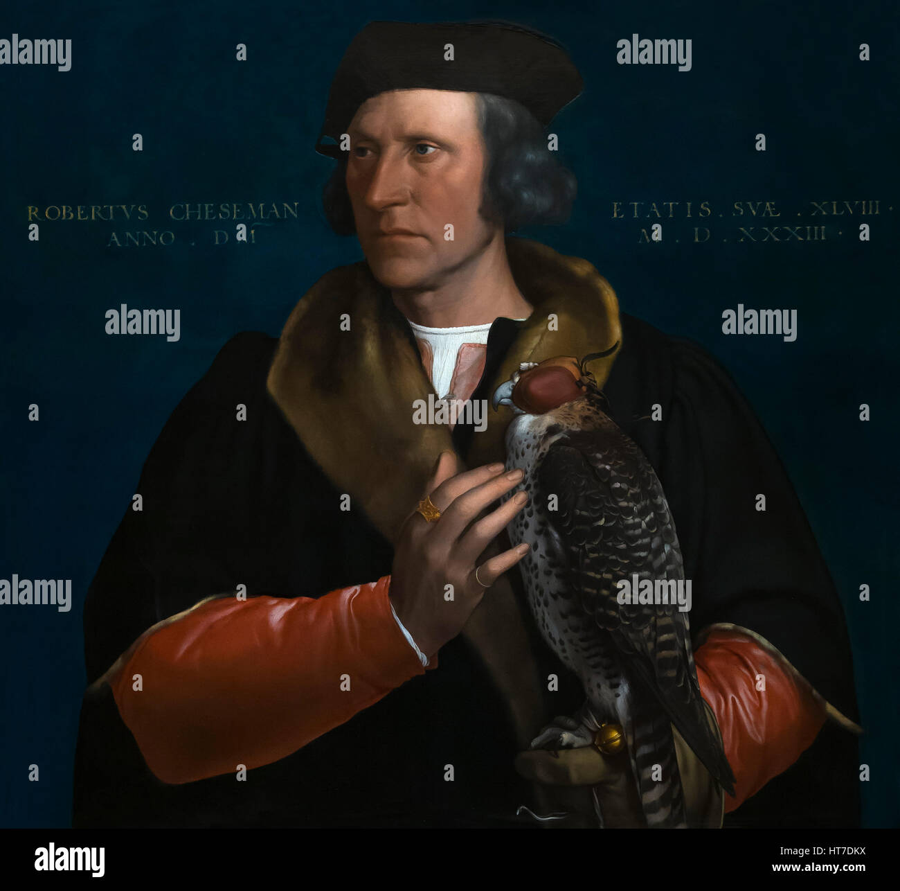 Portrait of Robert Cheseman, Chief Falconer to Henry VIII, by Hans ...