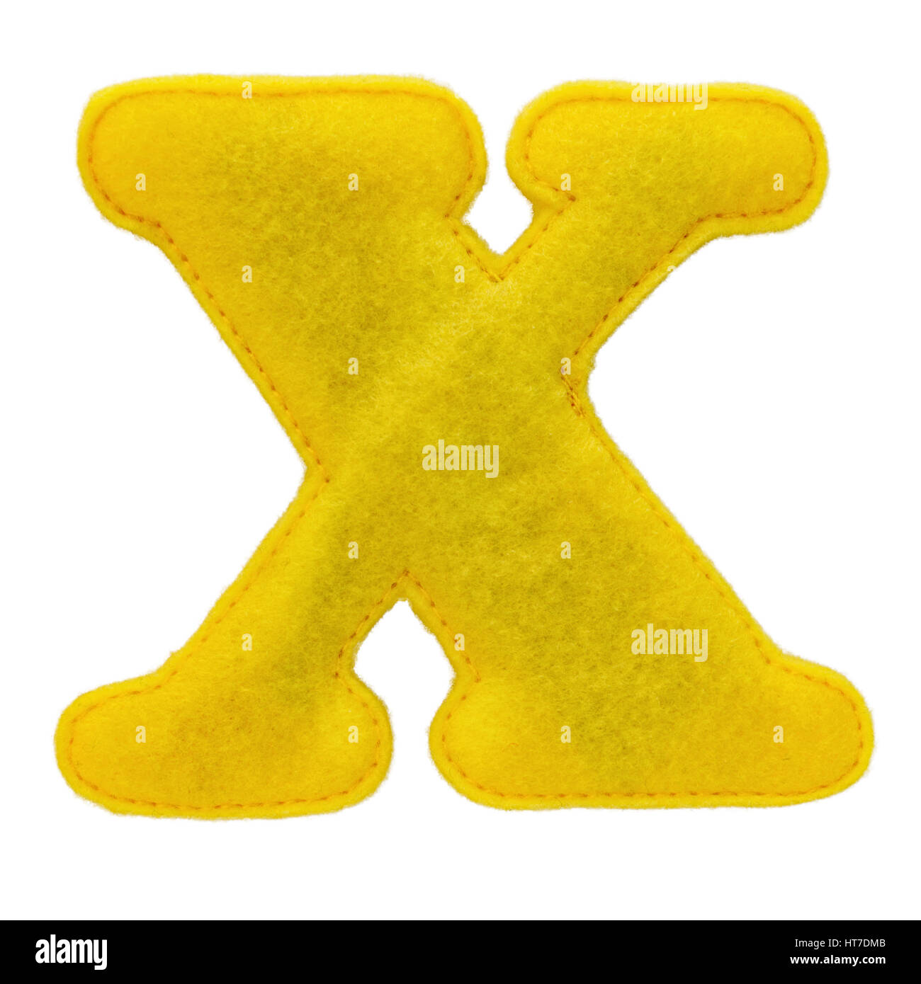 Letter X of the alphabet made of felt isolated on white background ...