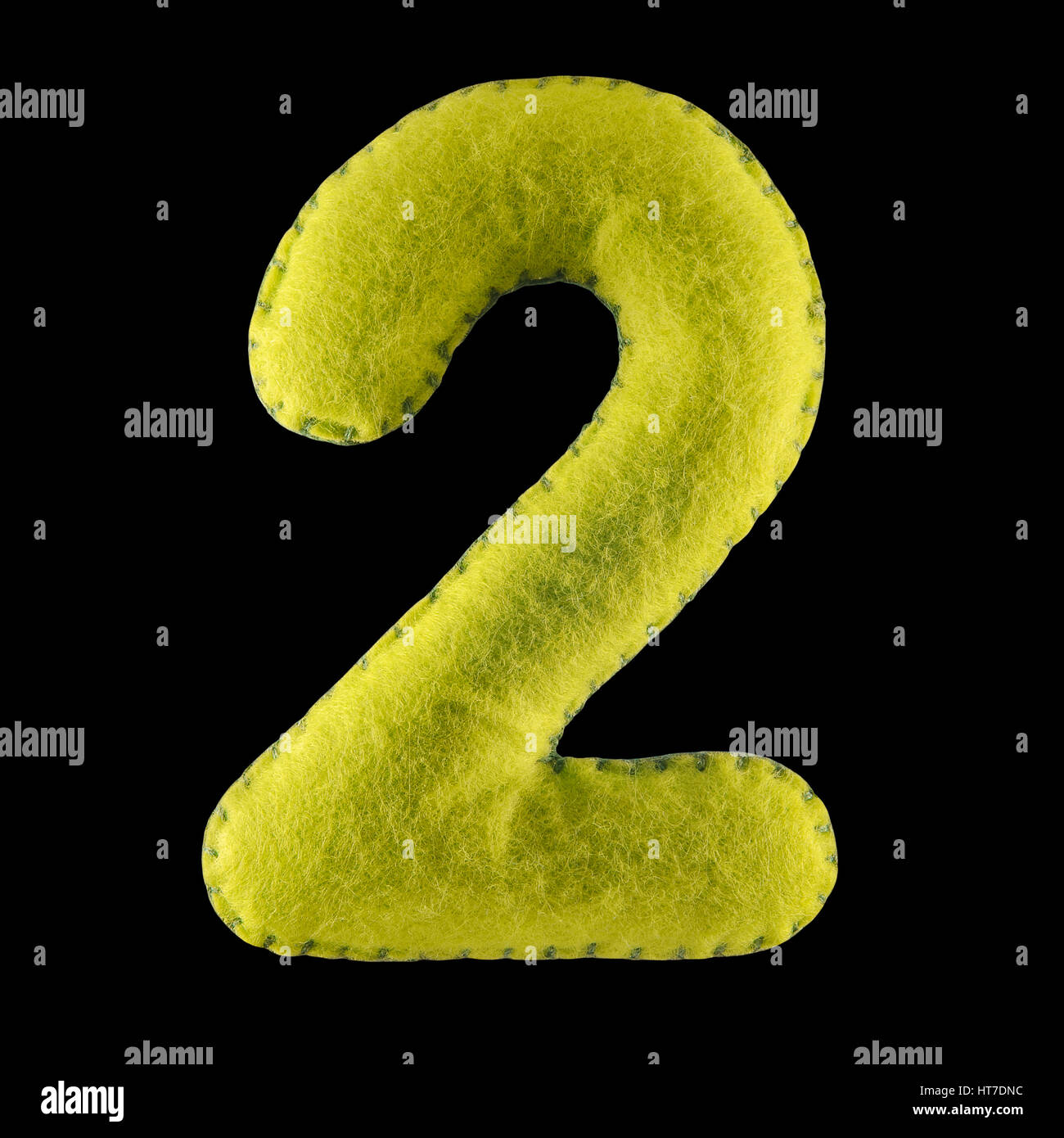 Number 2. Hand made number Two from green felt. Set of numbers from ...