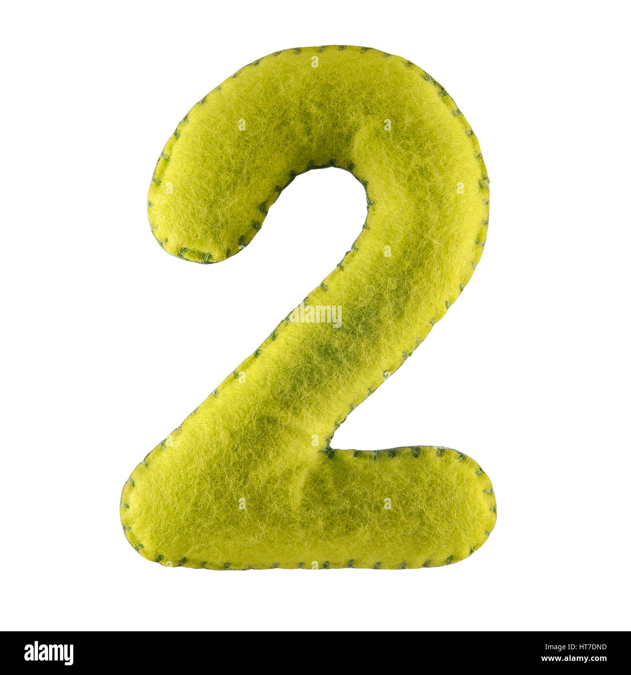 Number 2. Hand made number Two from green felt. Set of numbers from ...