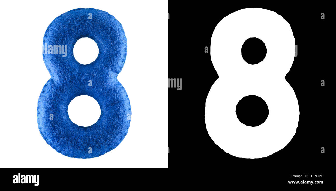 Number 8. Hand made number Eight from blue felt. Set of numbers from ...