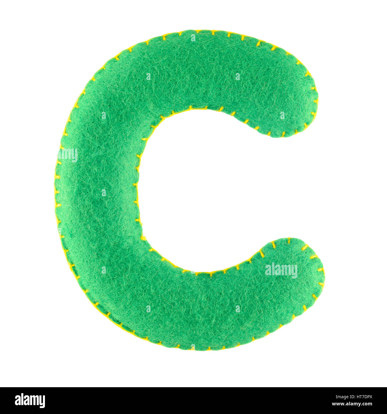 C- letter from green felt. Collection of colorful handmade English ...