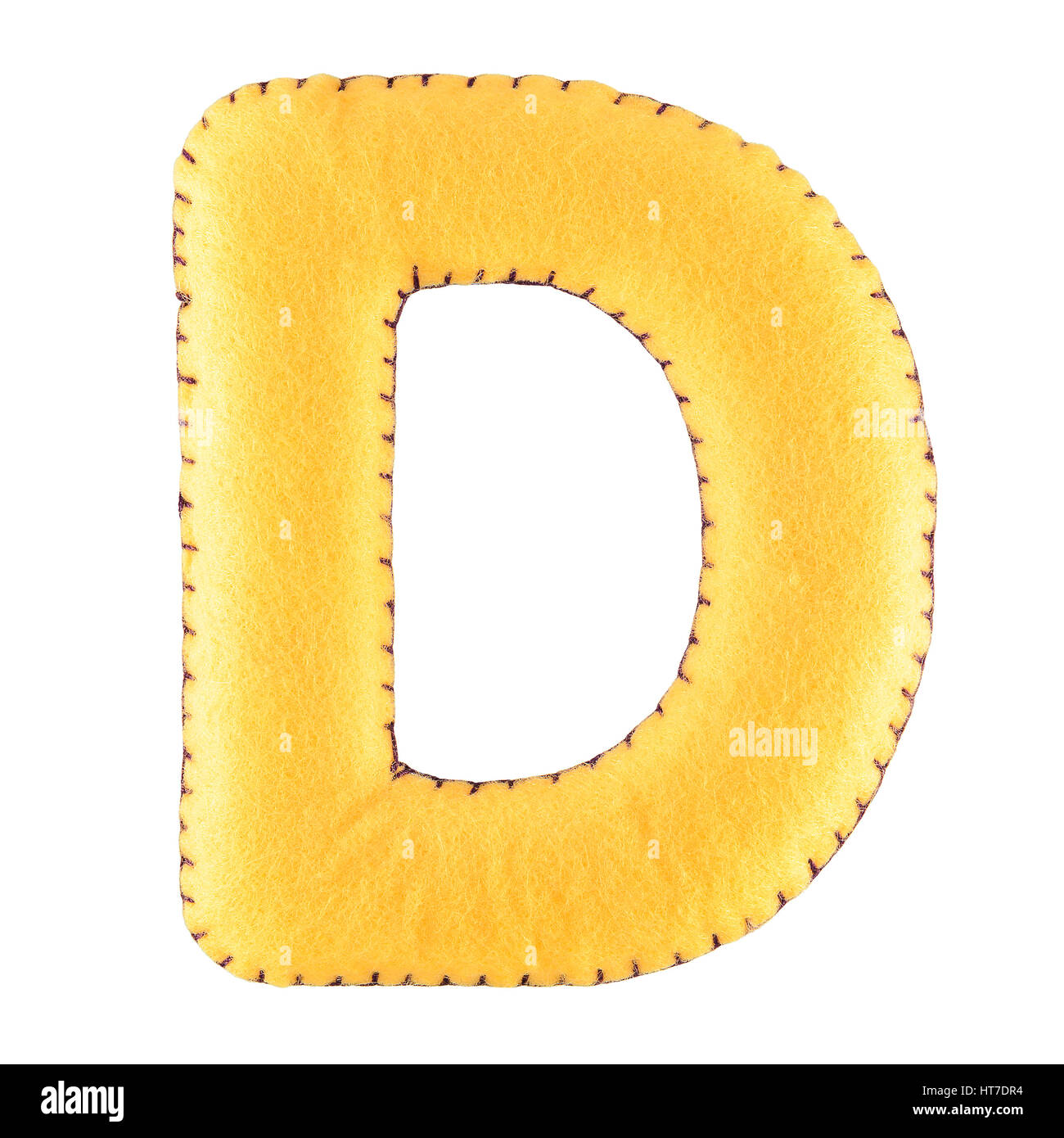 D- letter from yellow felt. Collection of colorful handmade English ...