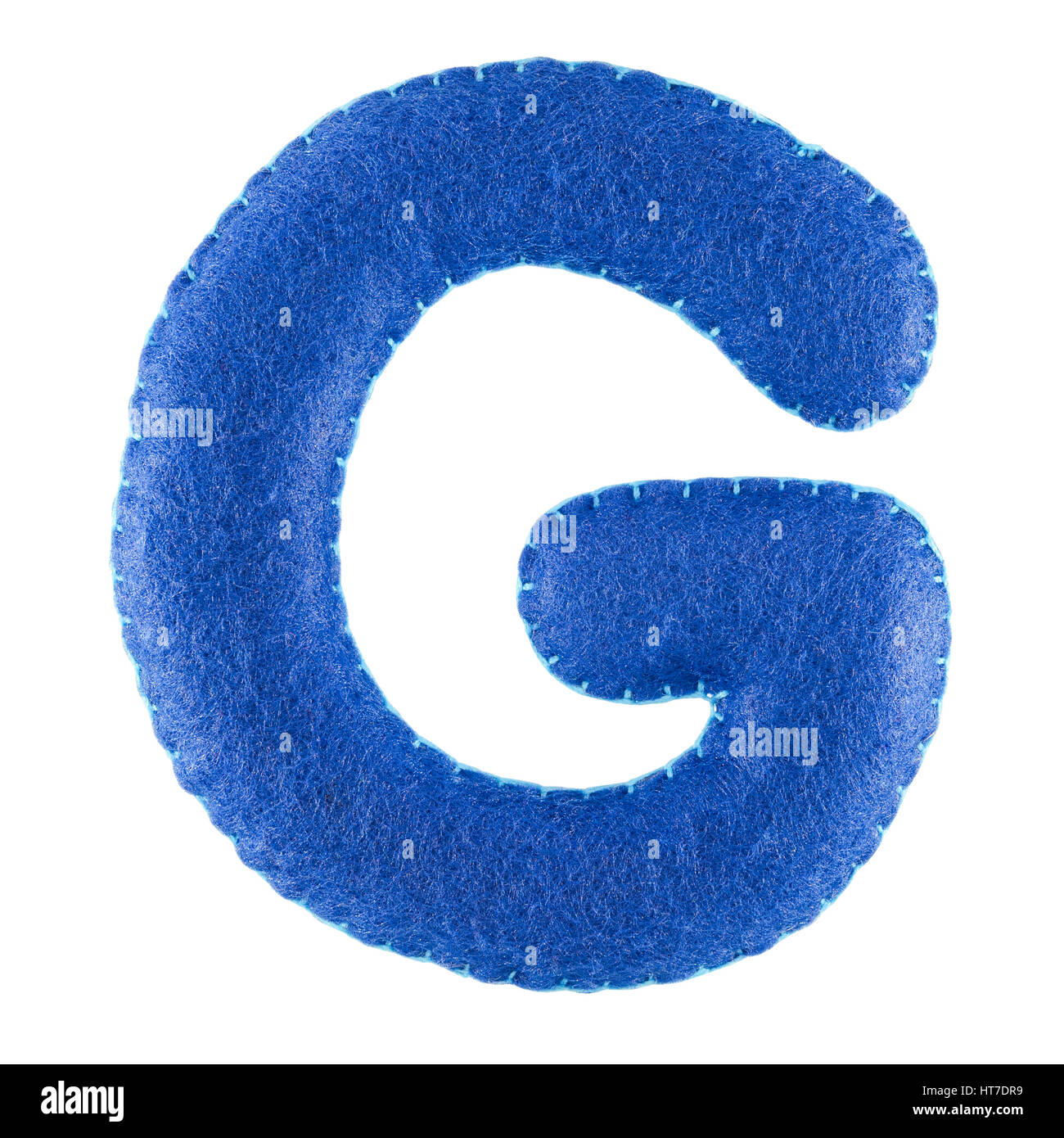 G- letter from blue felt. Collection of colorful handmade English ...
