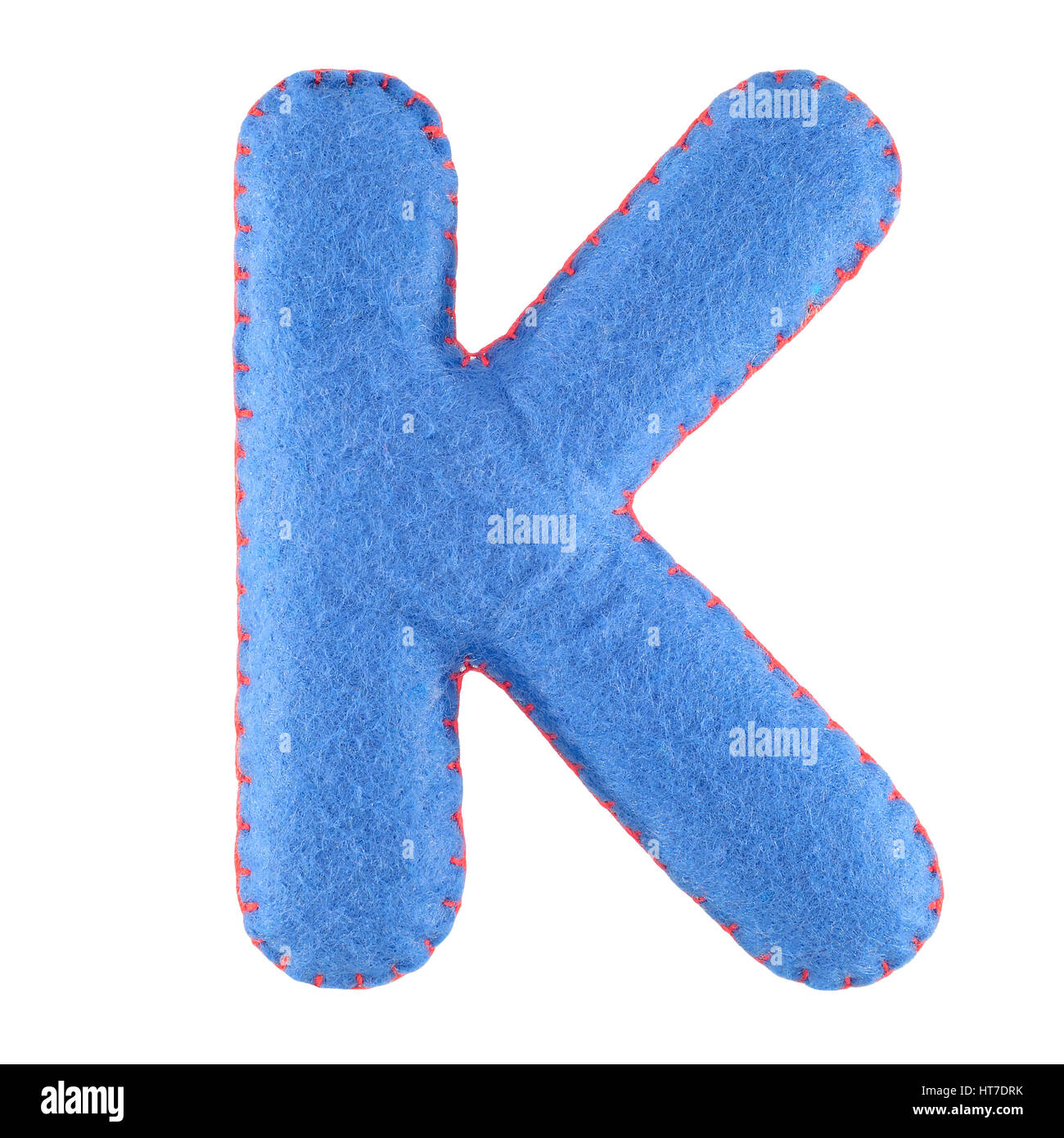 K- letter from blue felt. Collection of colorful handmade English ...