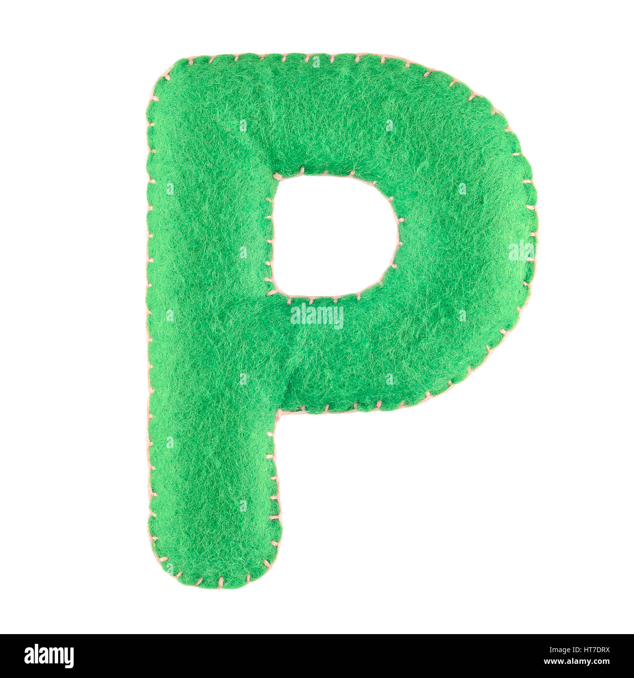 P- letter from green felt. Collection of colorful handmade English ...