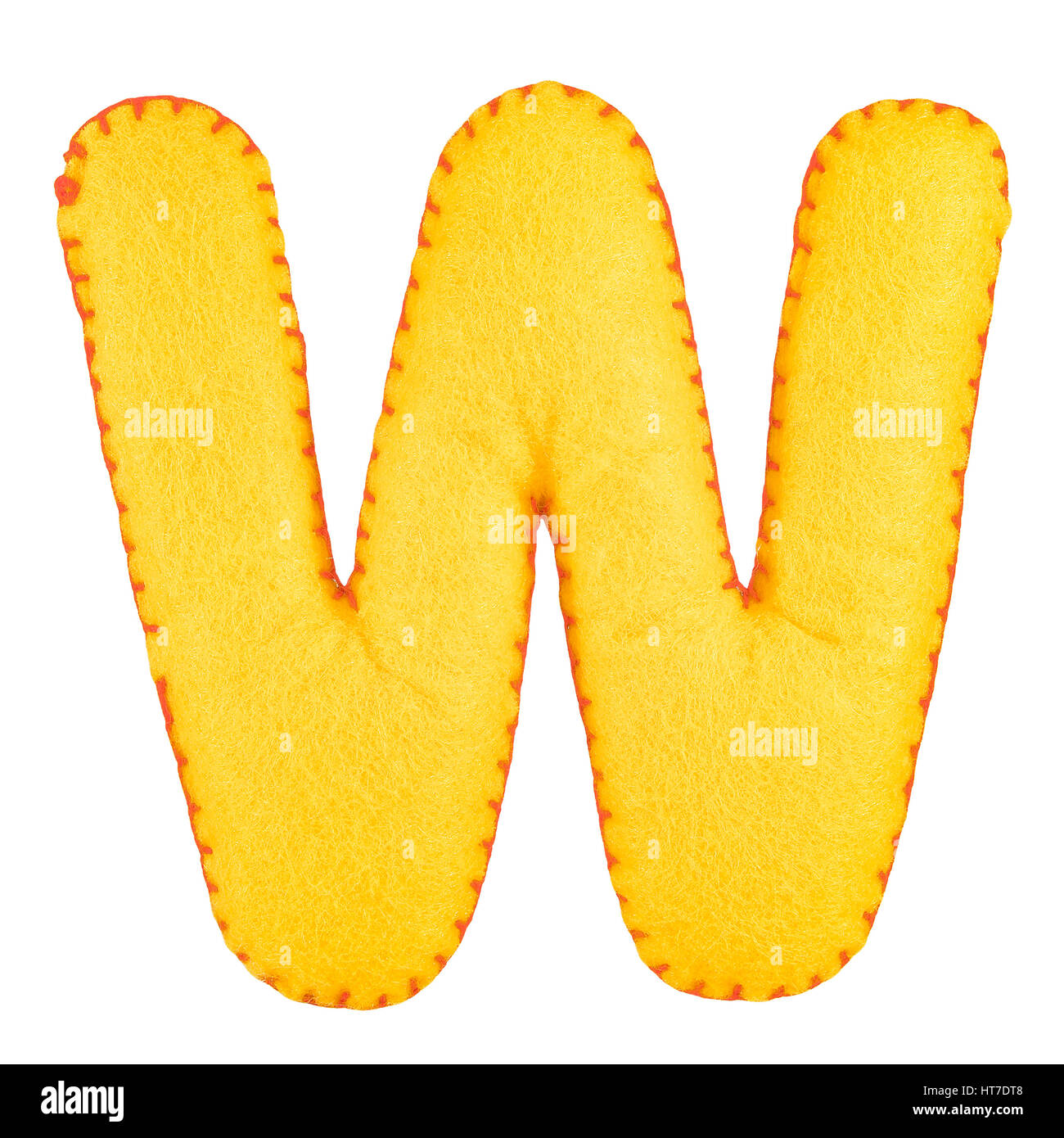 W- letter from yellow felt. Collection of colorful handmade English ...