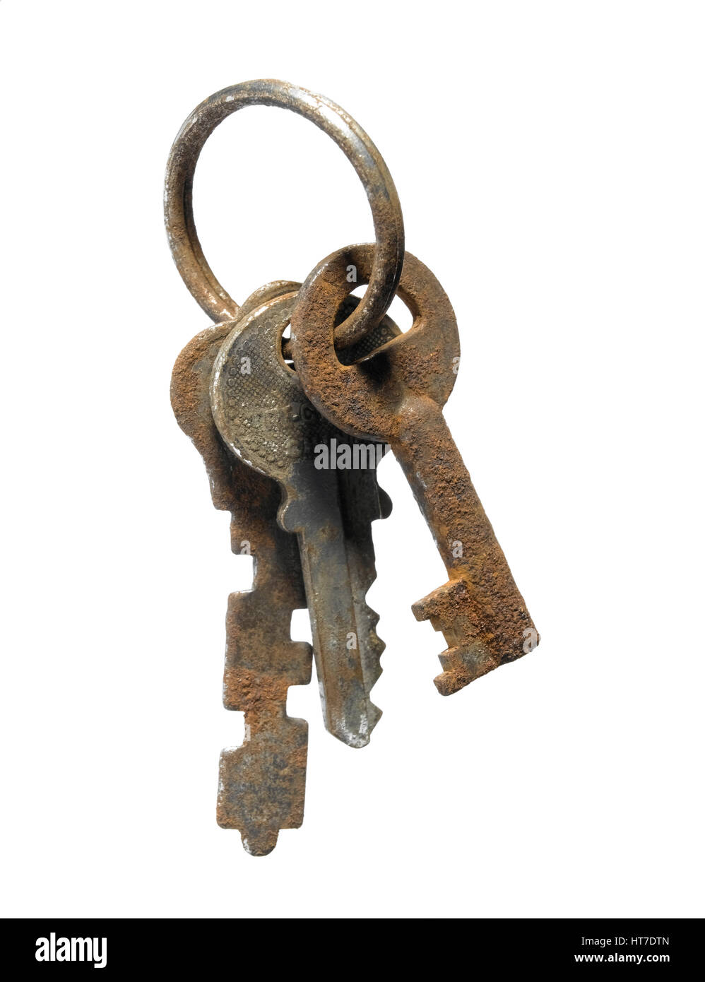 set of old rusty Keys Isolated on white Stock Photo - Alamy