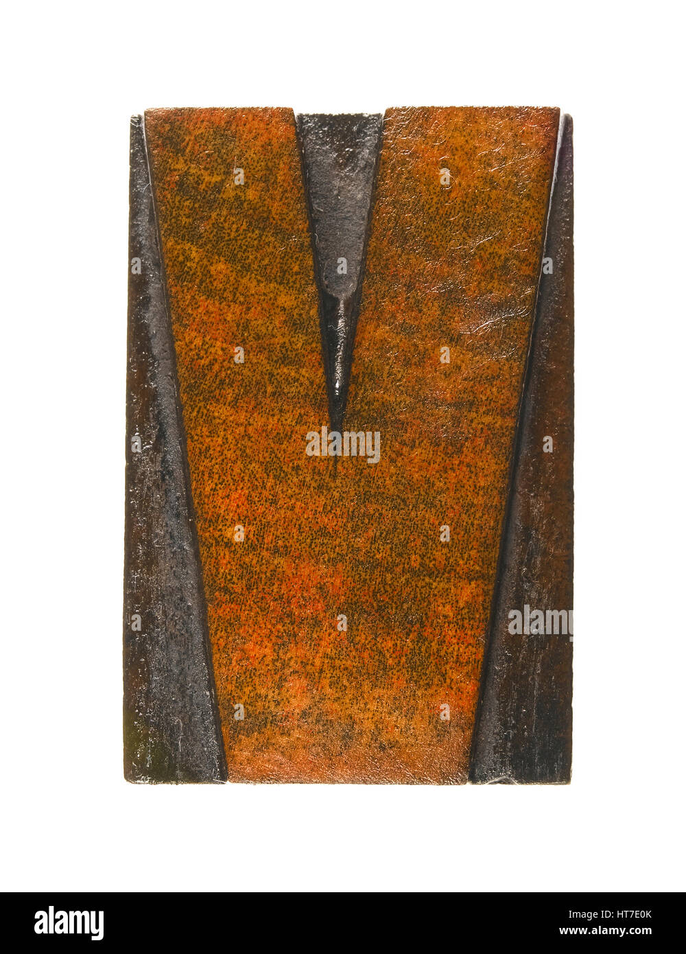 Letterpress letter v Stock Photo - Alamy