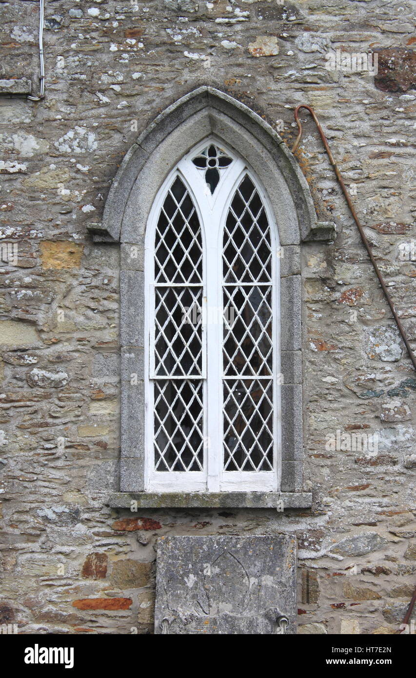 Ancient gothic windows in Ireland Stock Photo - Alamy