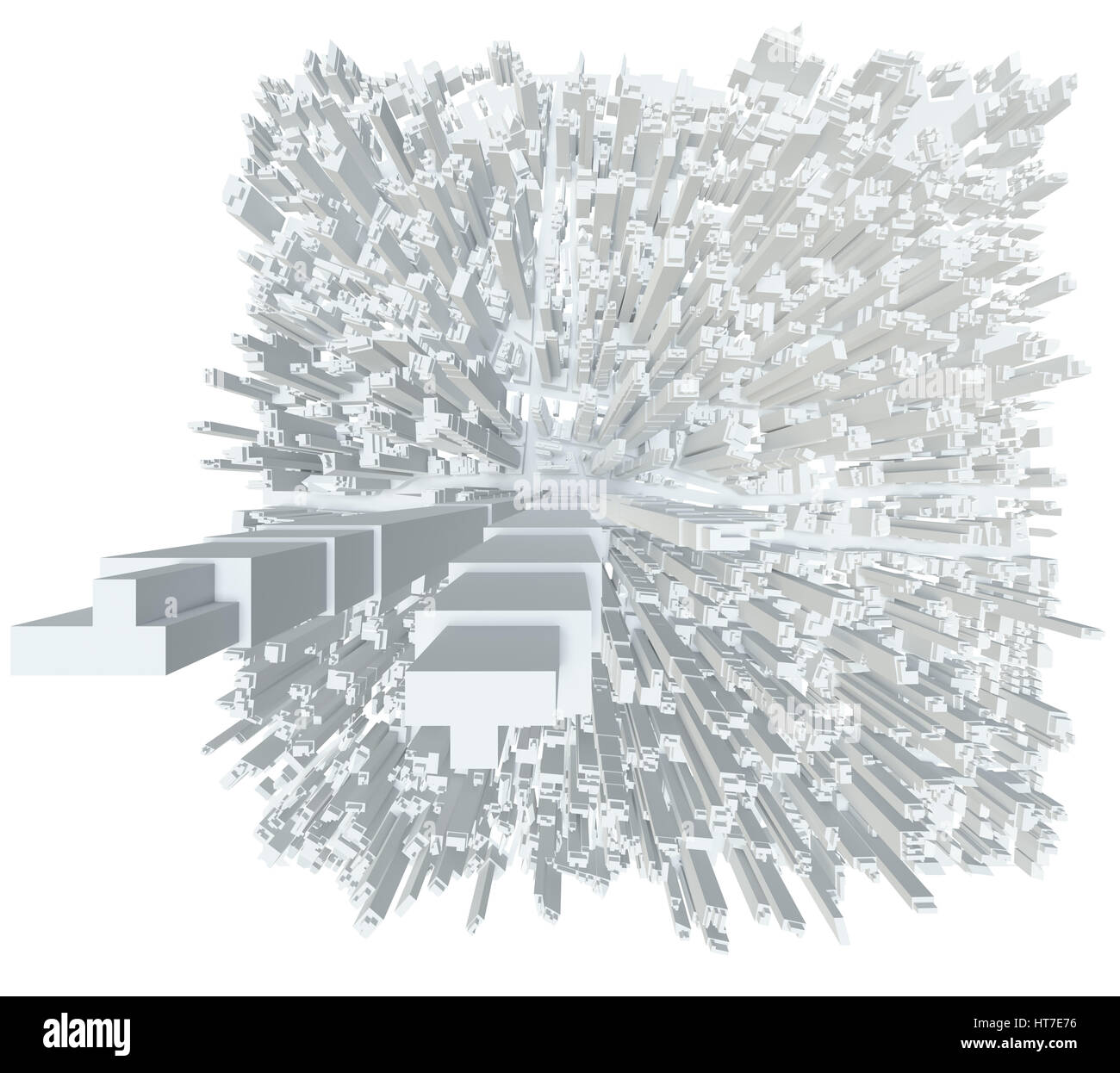 White City Buildings, Top View. 3D Illustration Stock Photo - Alamy