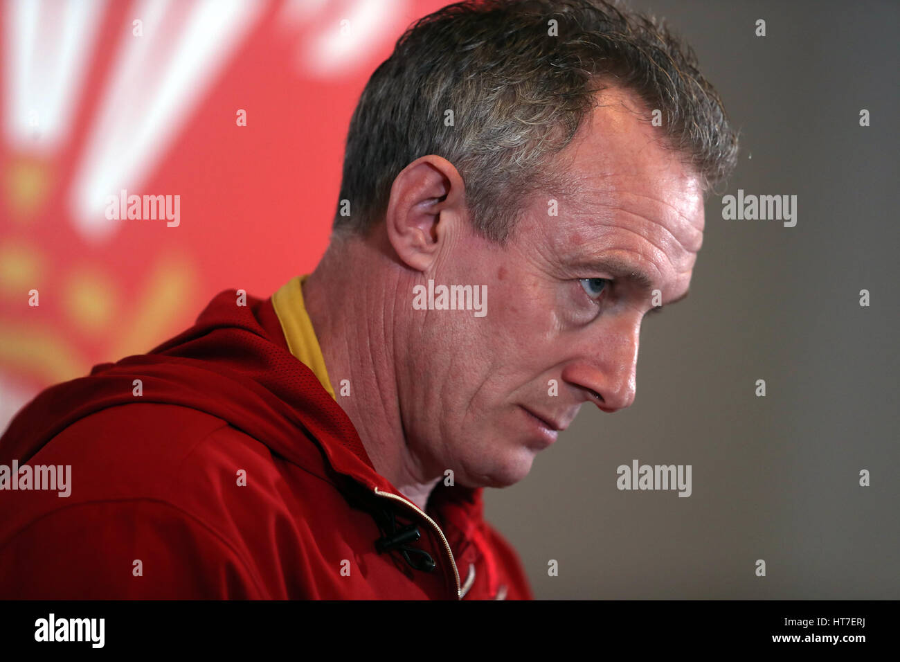Wales coach Rob Howley during the media interviews at the Vale Resort ...