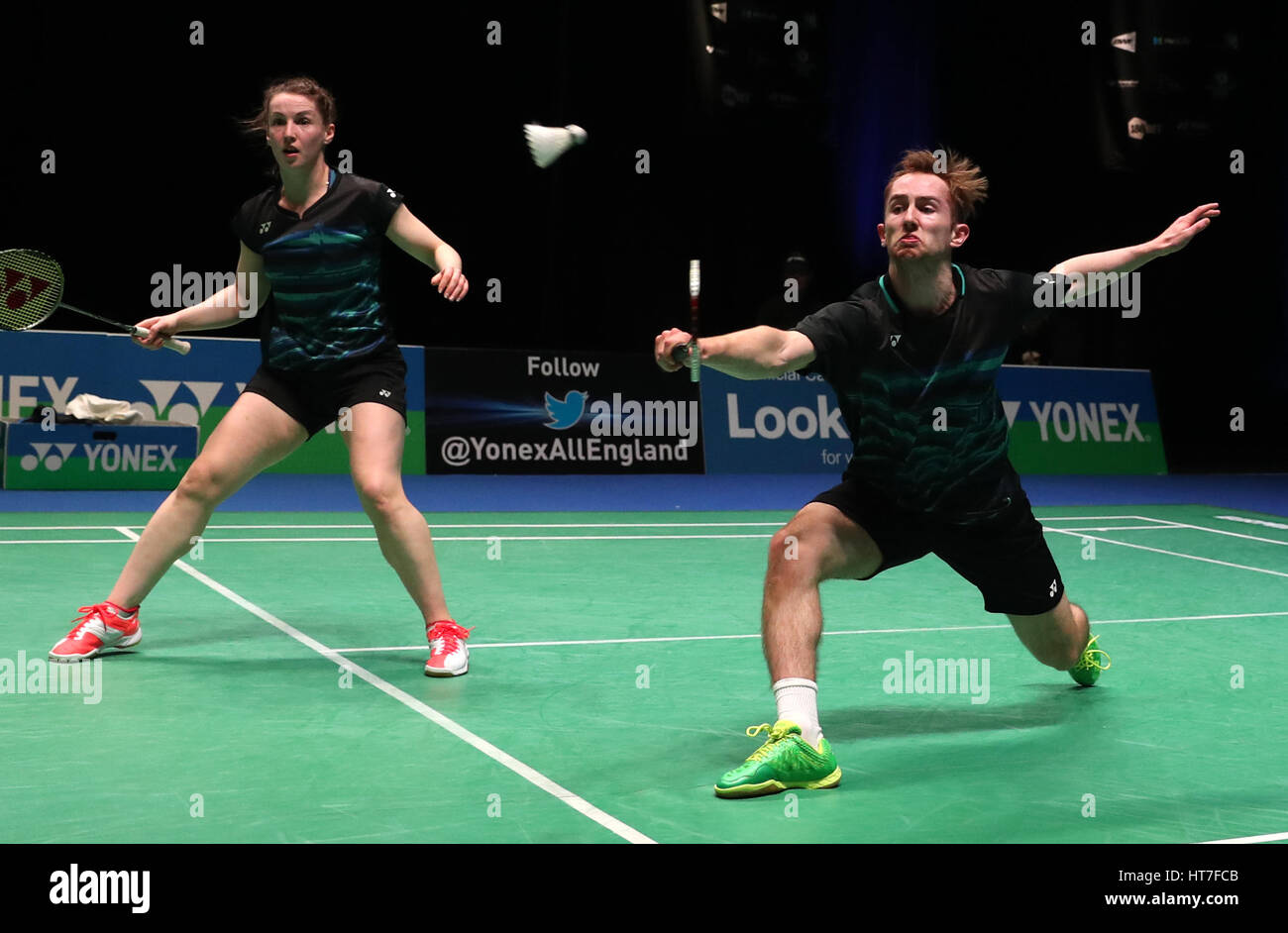 Ireland's Sam Magee (right) and Chloe Magee in action during round one ...
