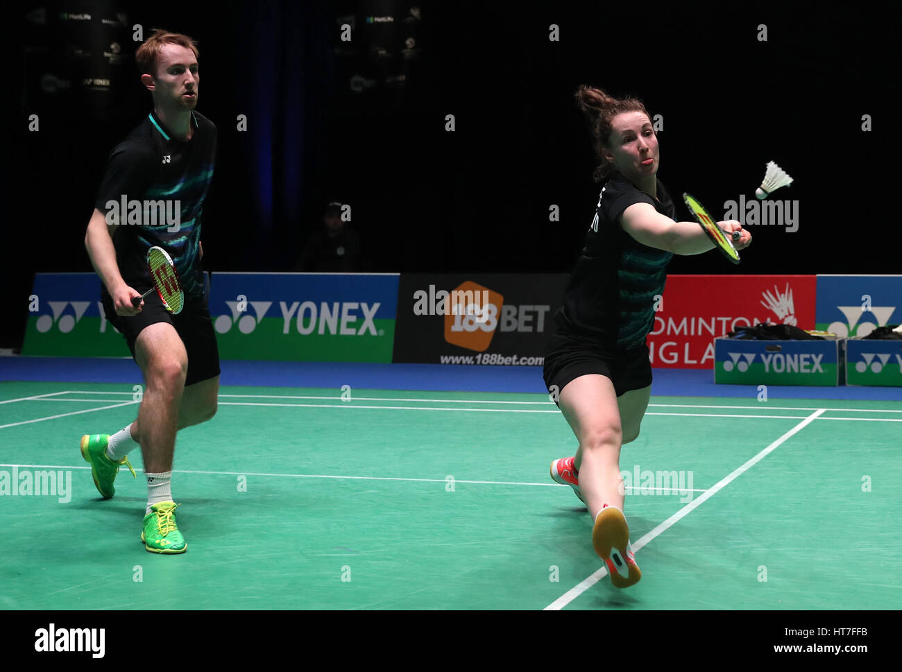 Ireland's Sam Magee (left) and Chloe Magee in action during round one ...
