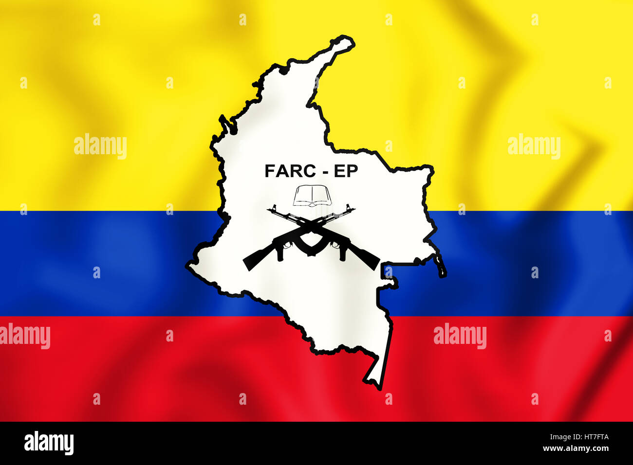 3D Flag of the FARC-EP. 3D Illustration Stock Photo - Alamy