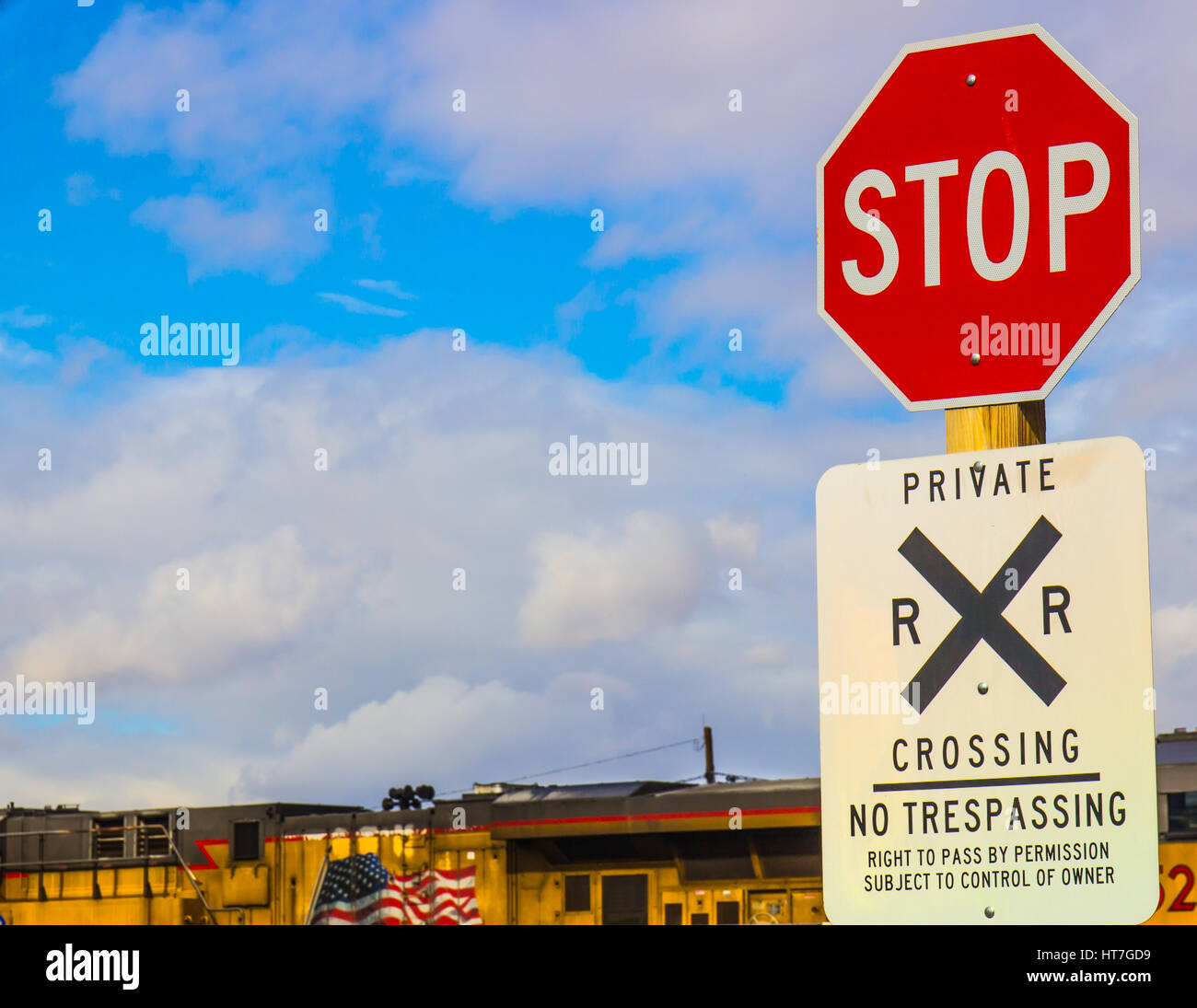 Railroad Crossing Sign White And Red High Resolution Stock Photography ...