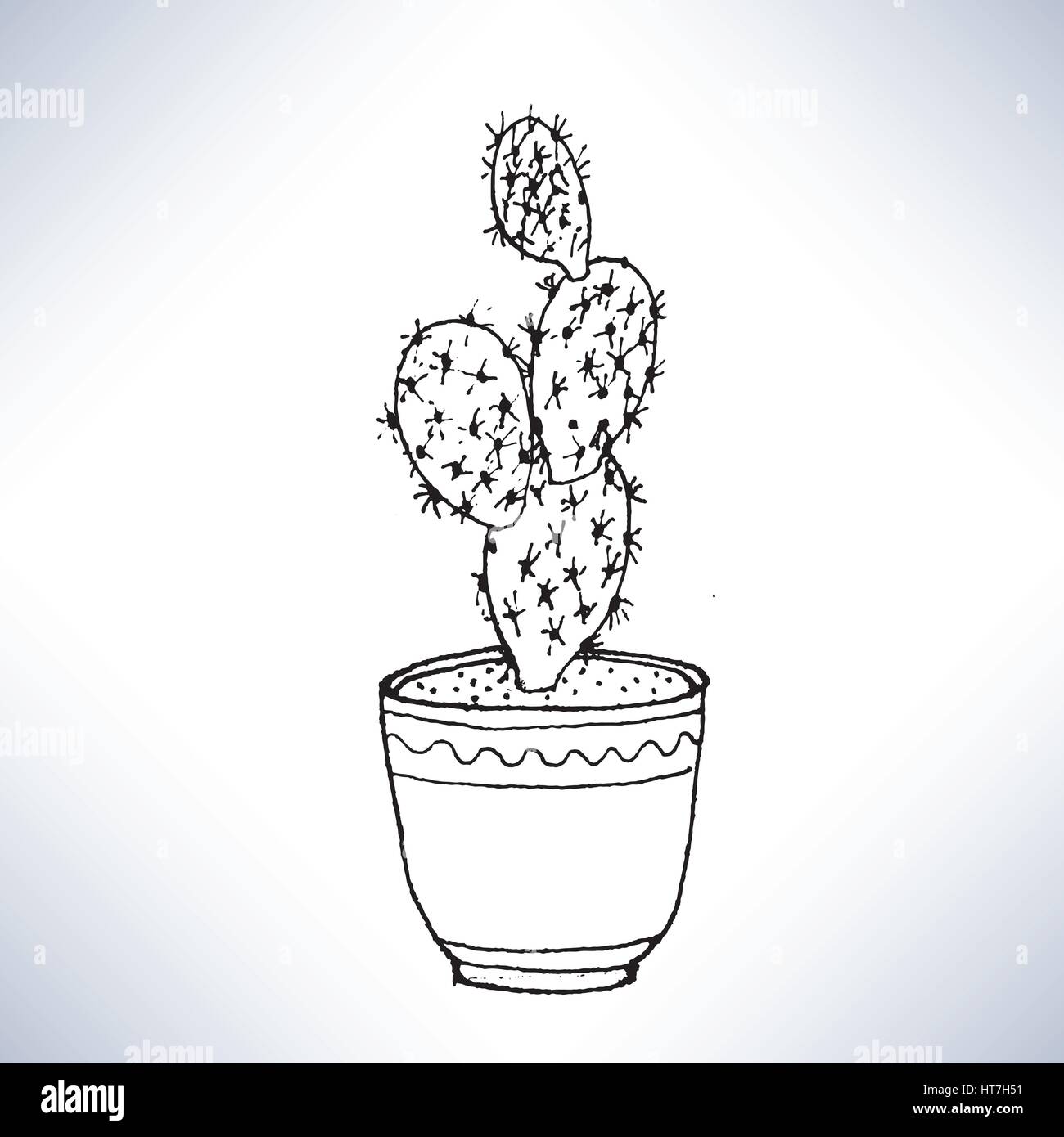 Isolated hand drawn lineart a potted plant Stock Vector Image & Art - Alamy