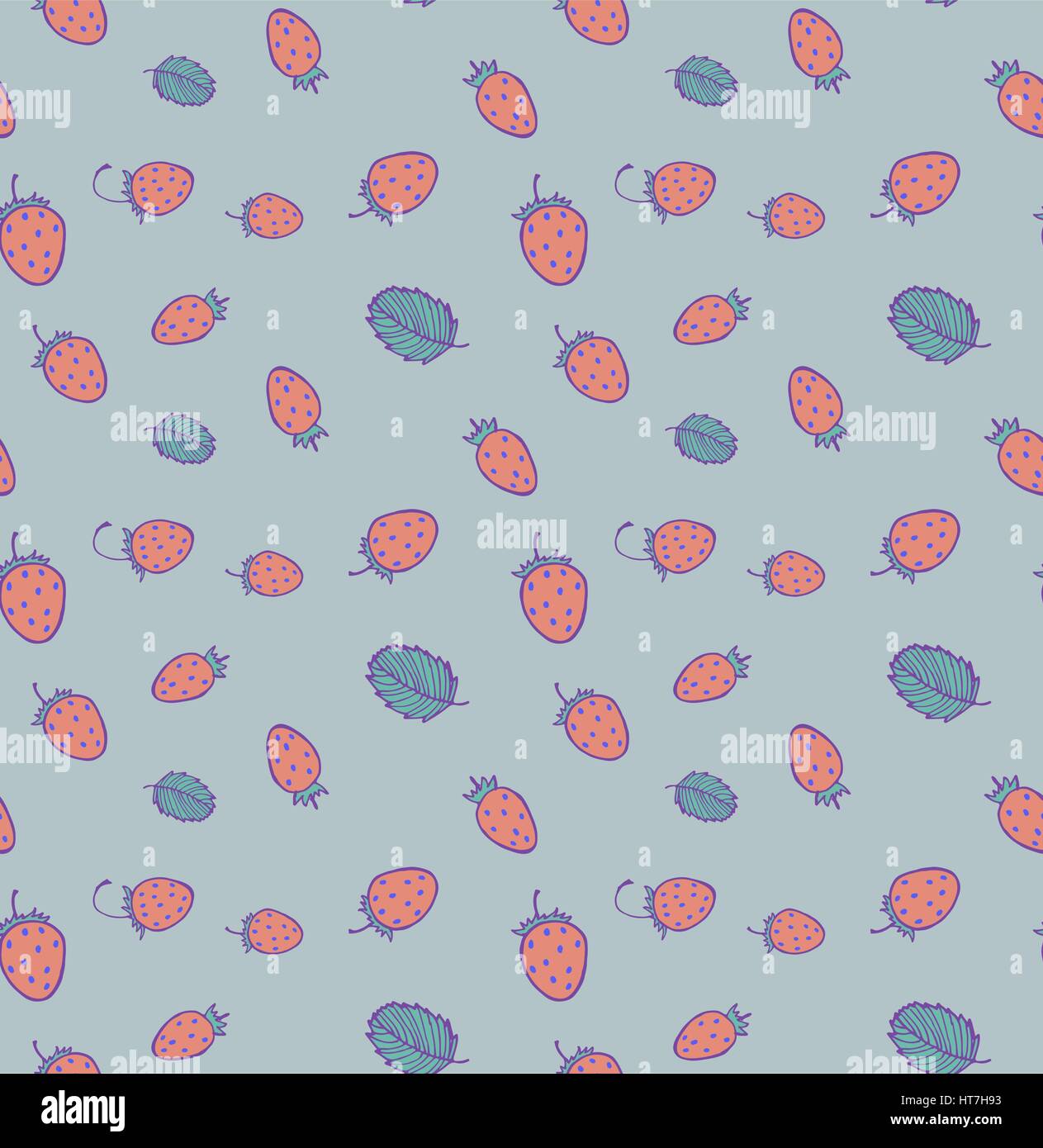 Strawberries hand drawn seamless Stock Vector Images - Alamy