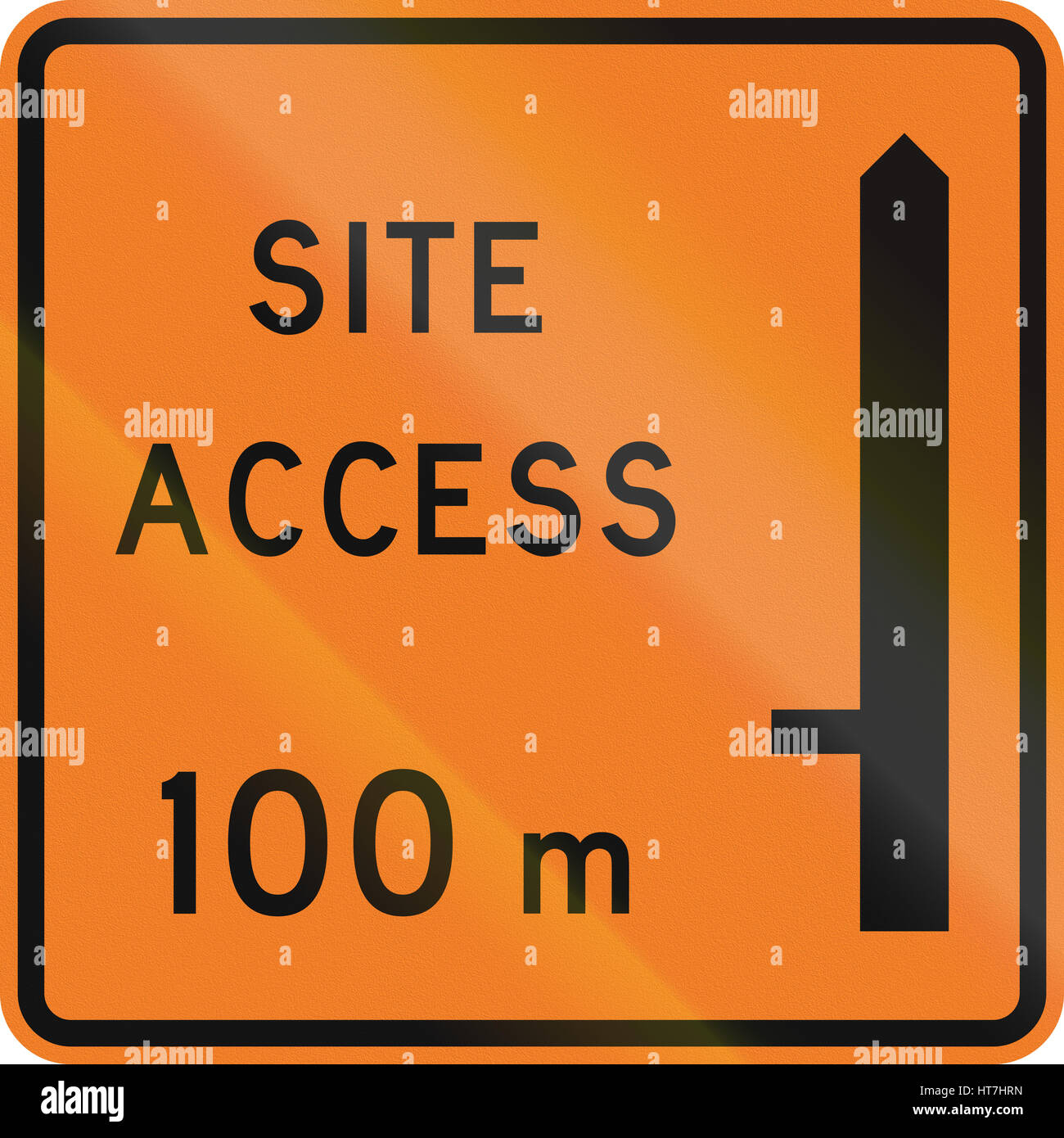 New Zealand road sign - Works site access 100 metres ahead on left ...