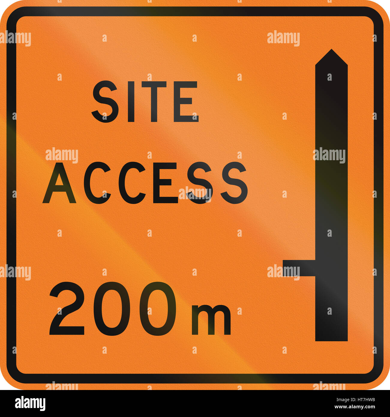 New Zealand road sign - Works site access 200 metres ahead on left ...