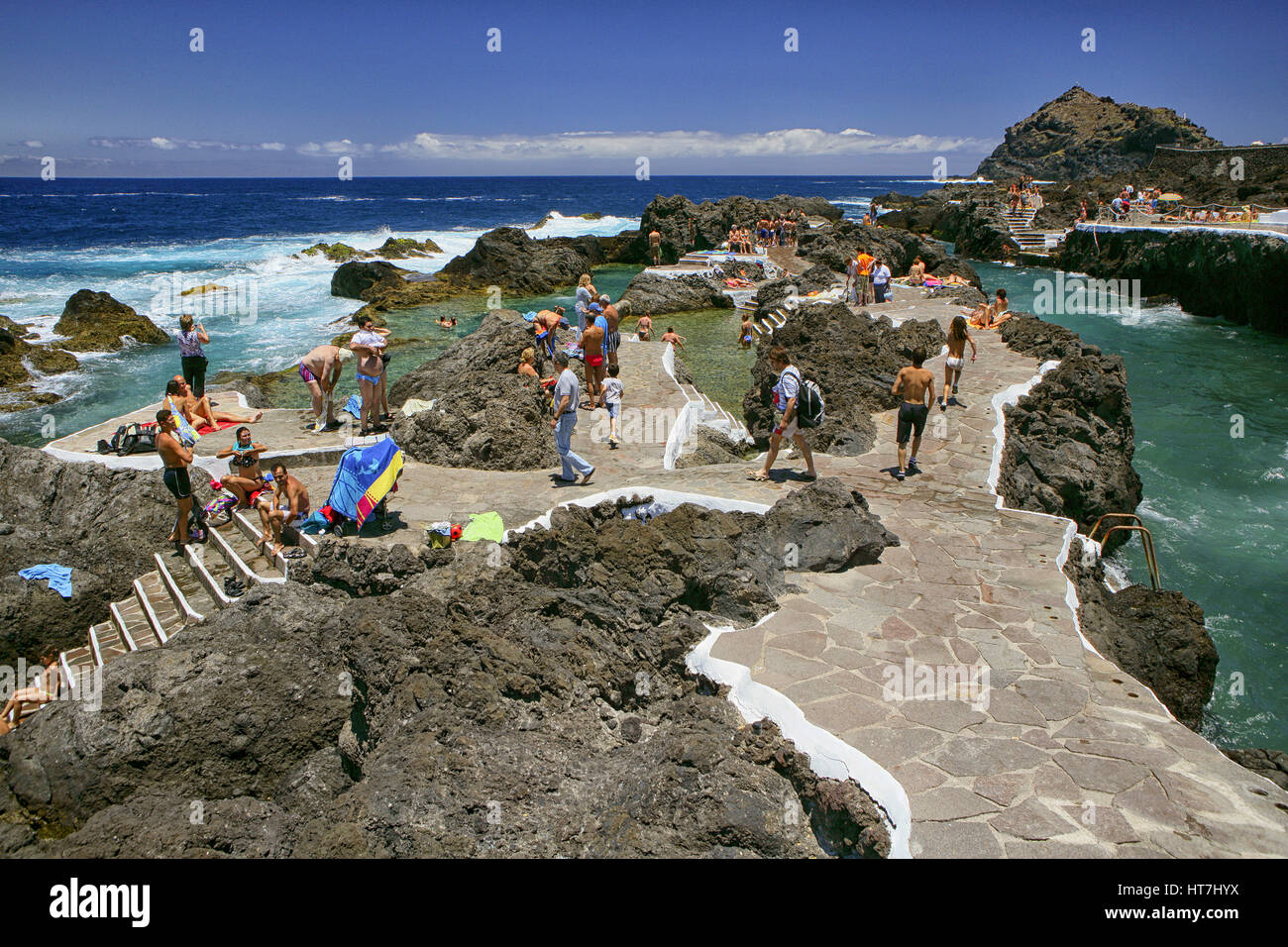 Natural Rock Pools In The Coast Of The Town Of Garachico In The ...