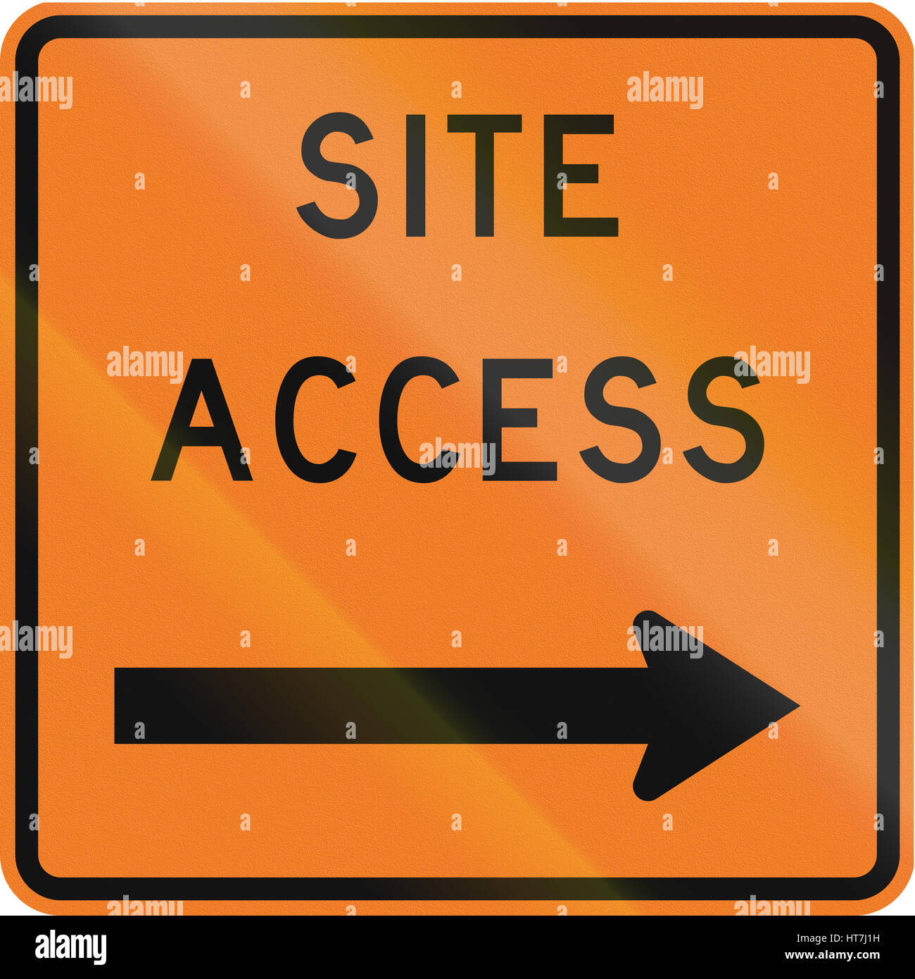 New Zealand road sign - Works site access on right Stock Photo - Alamy