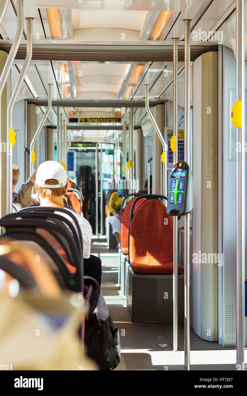 Modern tram interior hi-res stock photography and images - Alamy