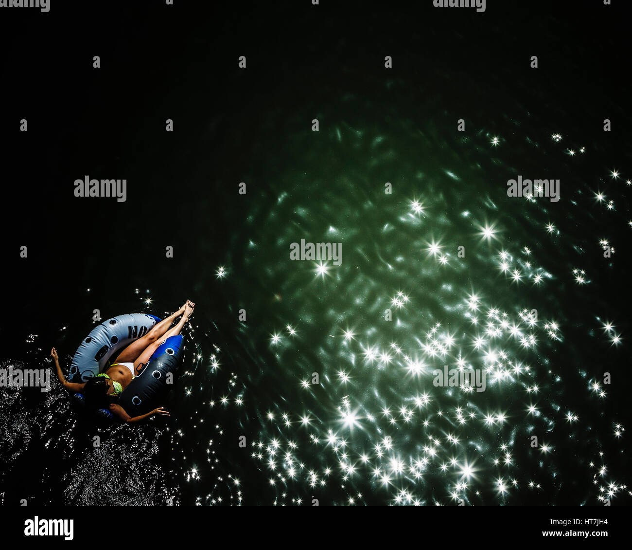 A Woman Floating On A Inner Tube On The Russian River Stock Photo - Alamy