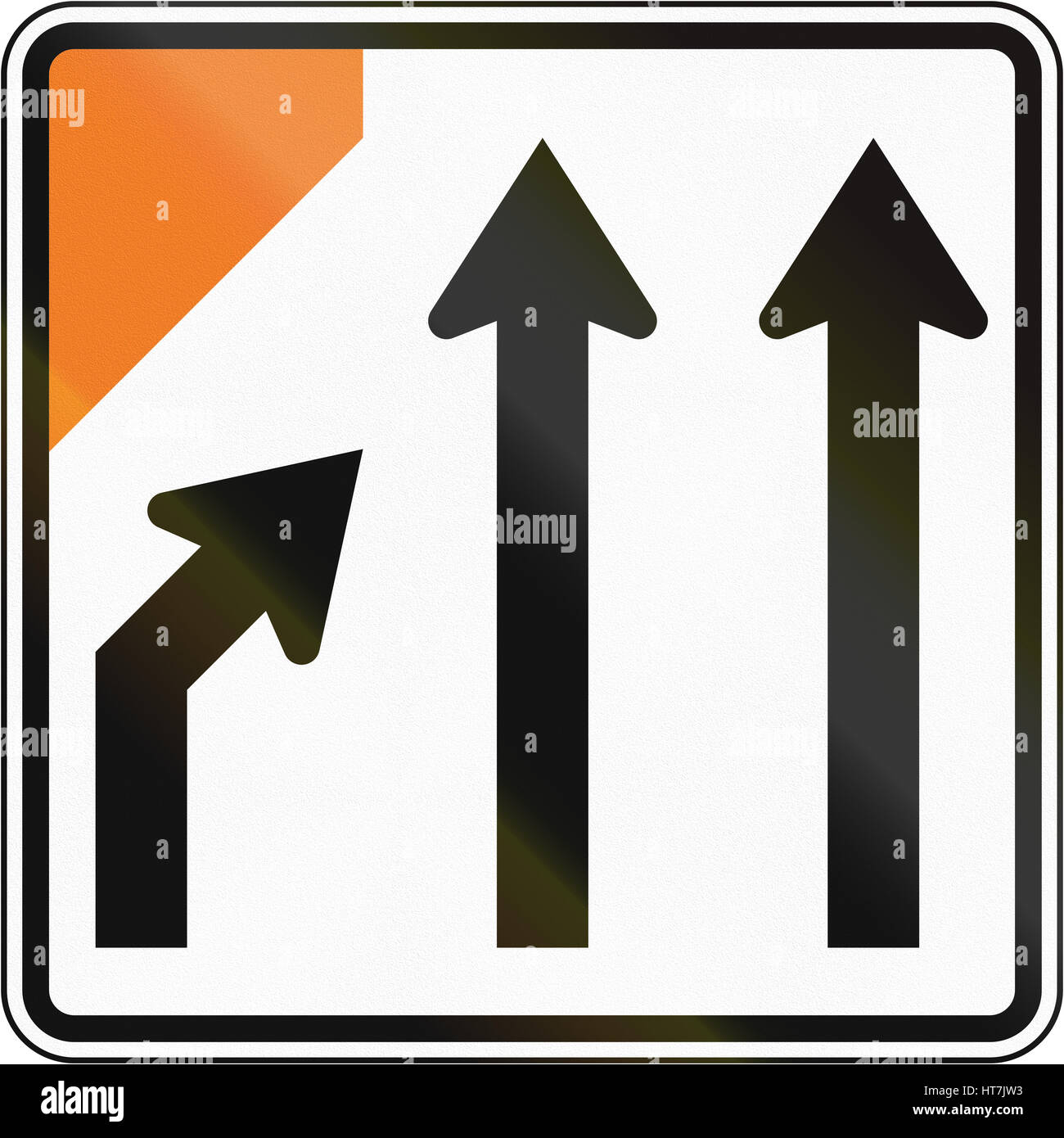 Traffic sign left lane closed hi-res stock photography and images - Alamy