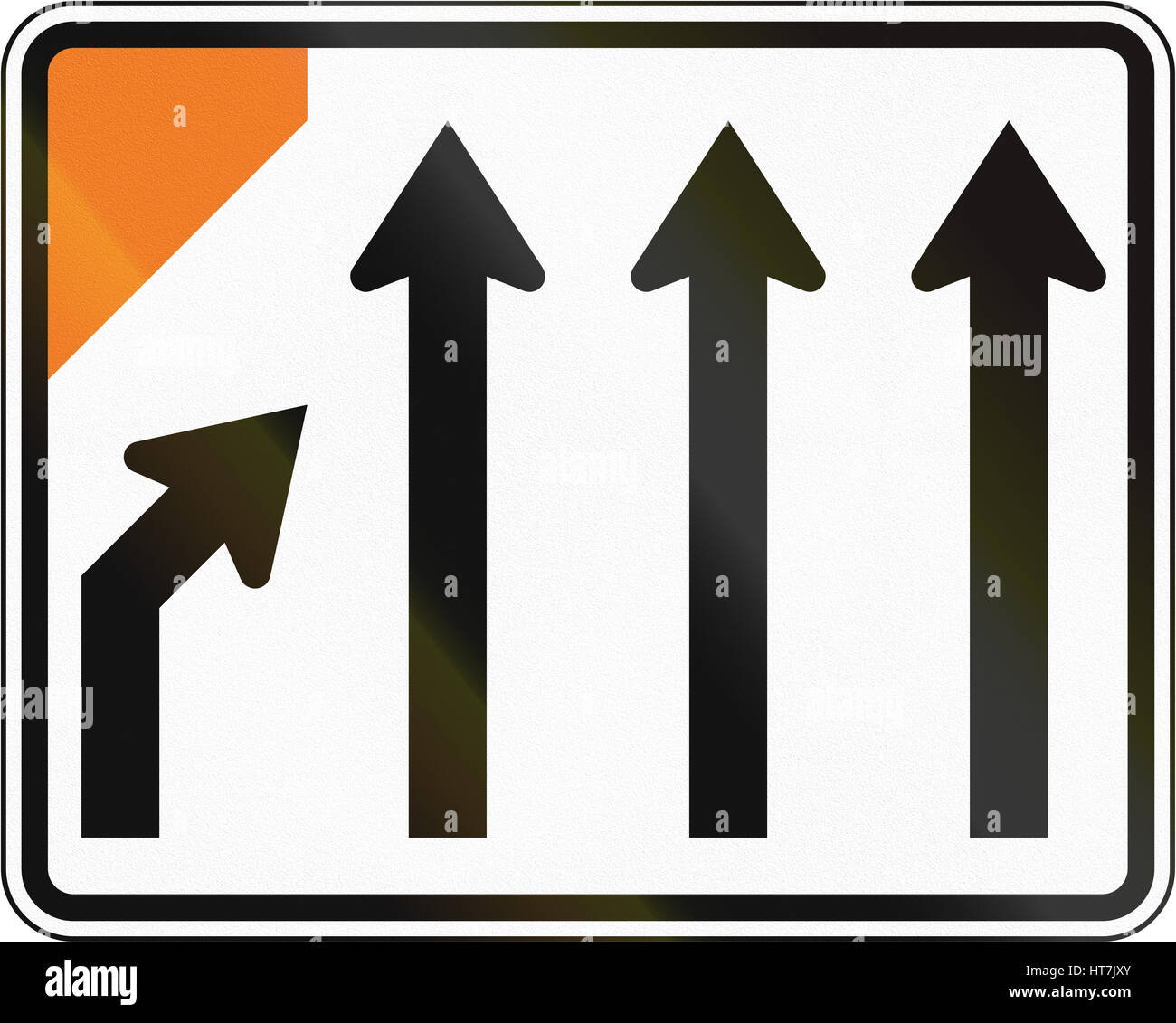 Traffic sign left lane closed hi-res stock photography and images - Alamy