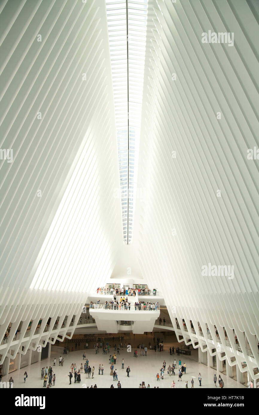 Interior View Of People Inside The Oculus Stock Photo - Alamy