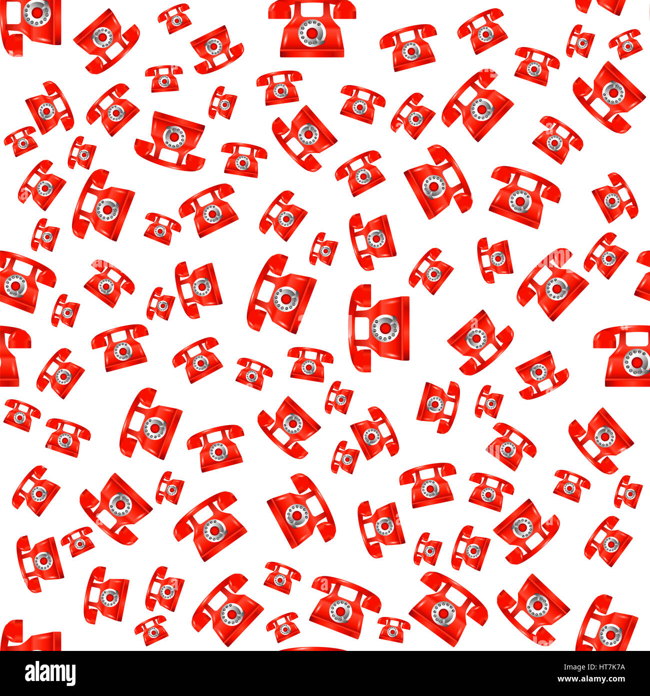 Old Red Phone Seamless Pattern Stock Photo - Alamy