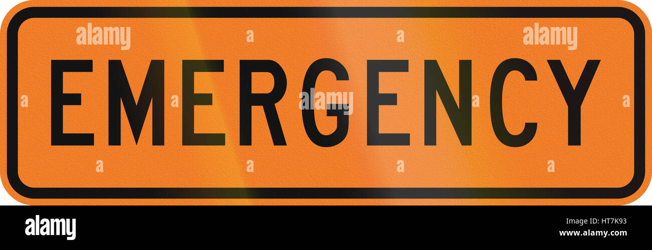 New Zealand road sign - Emergency ahead Stock Photo - Alamy