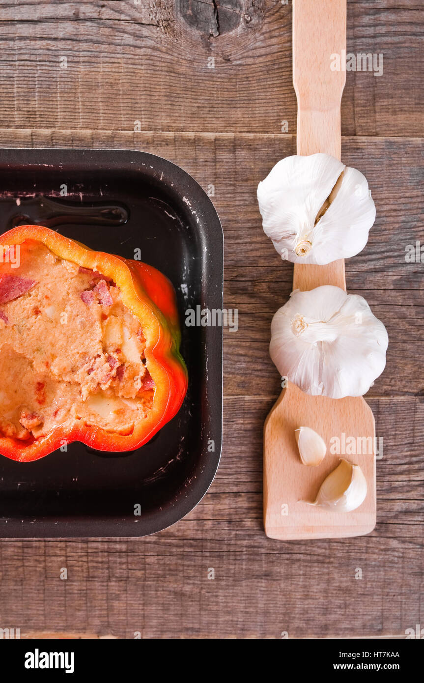 Raw stuffed peppers Stock Photo - Alamy