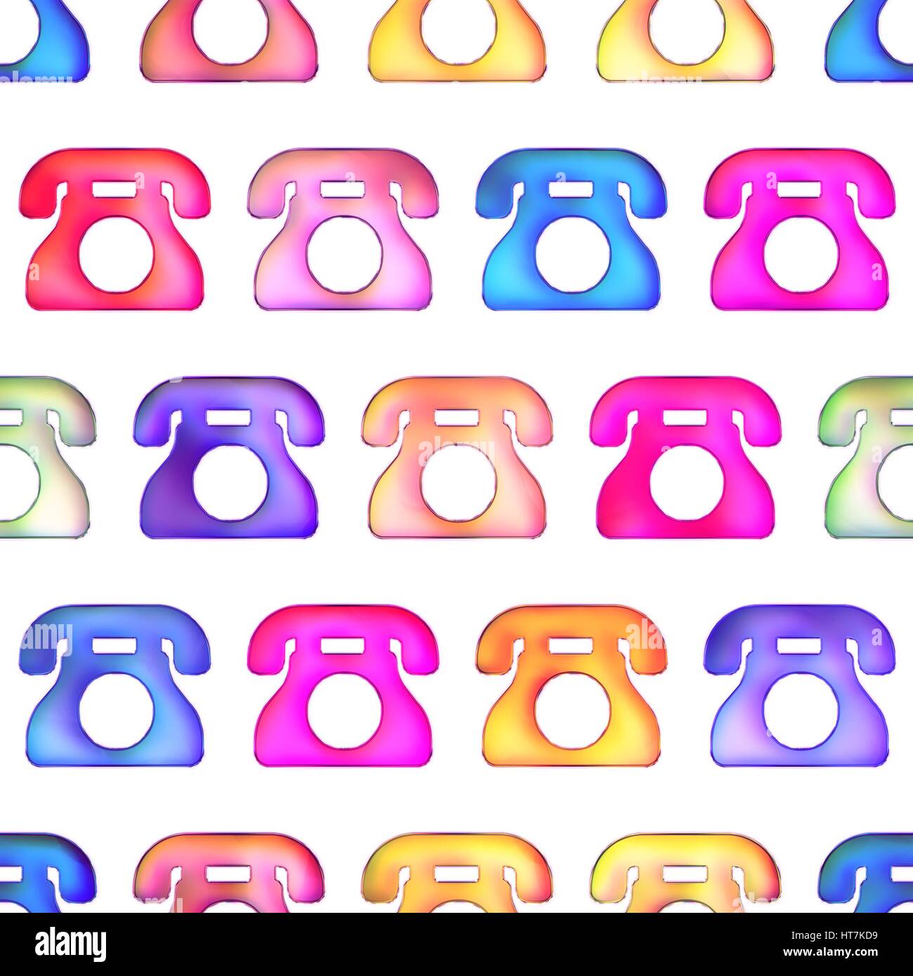Seamless colorful telephone texture Stock Photo - Alamy