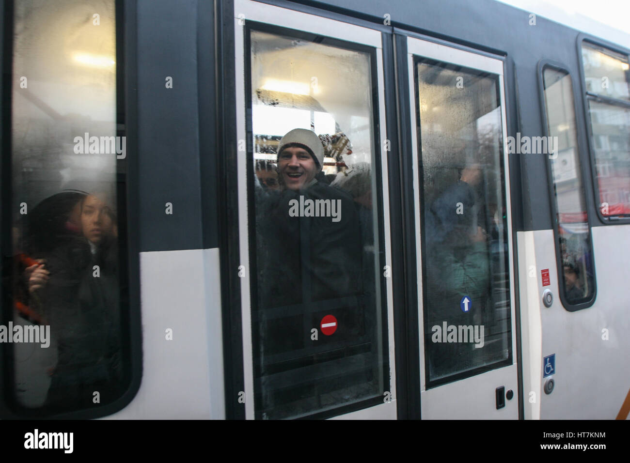Crowded tram hi-res stock photography and images - Alamy