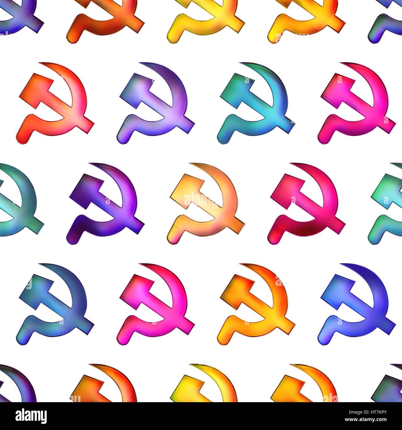 Seamless texture colorful hammer and sickle Stock Photo - Alamy