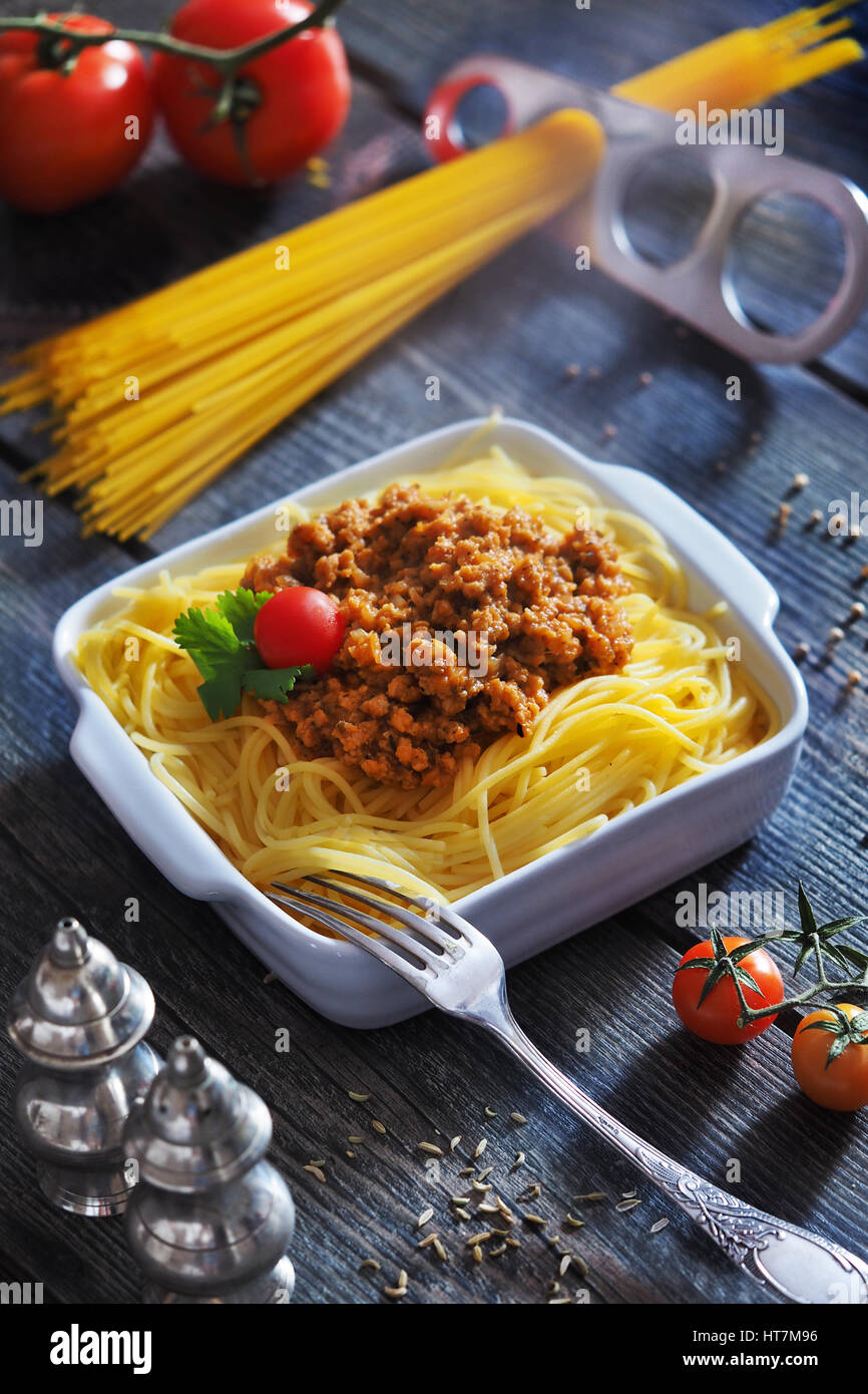 soy spaghetti in the bowl on the table Stock Photo - Alamy