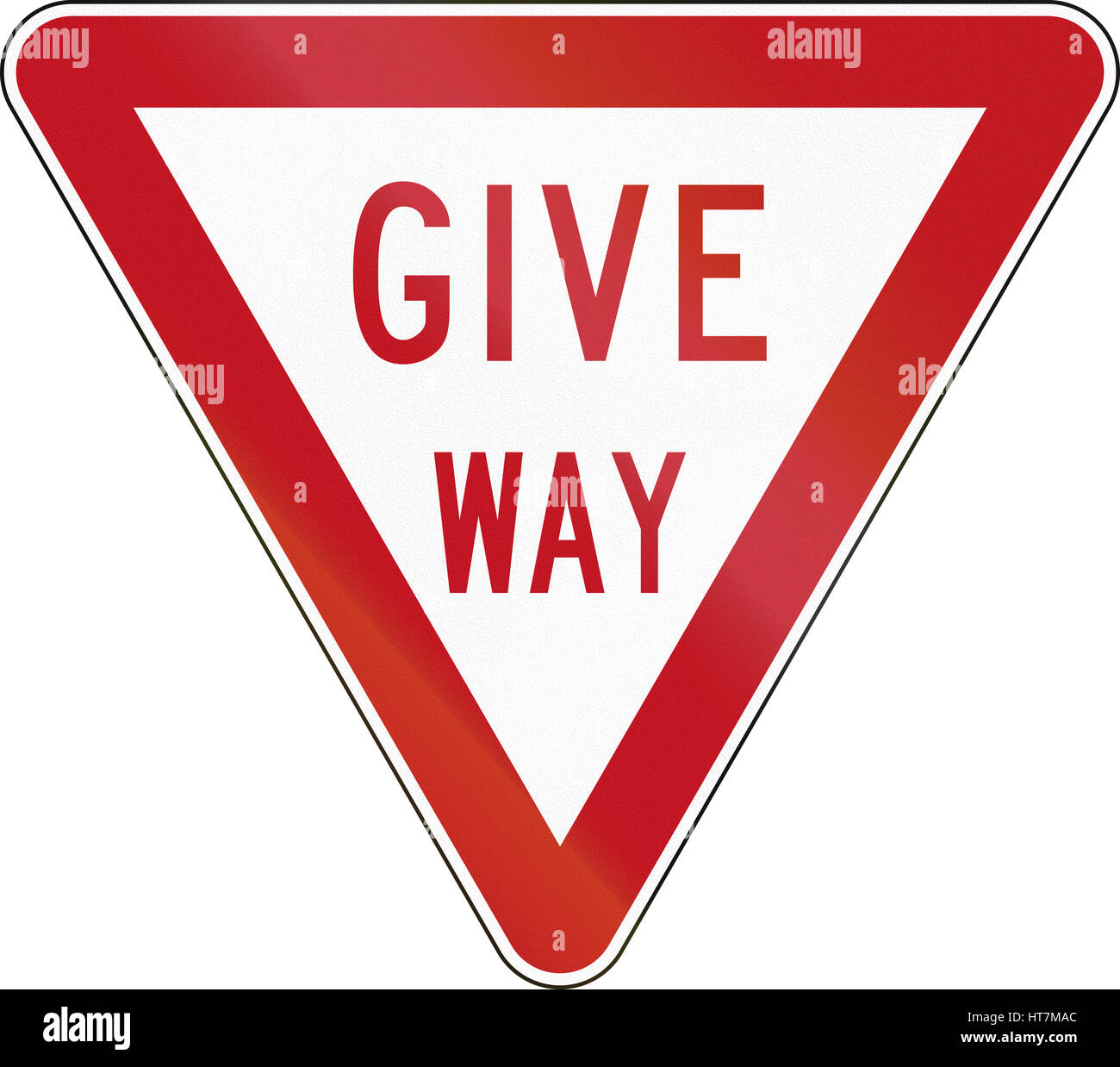 New Zealand road sign R2-2 - Give Way Stock Photo - Alamy